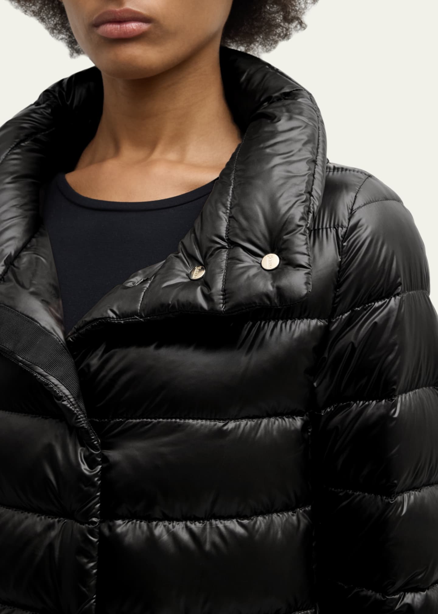 Herno Amelia Water-Resistant Ultralight Nylon A-Line Puffer Jacket ...