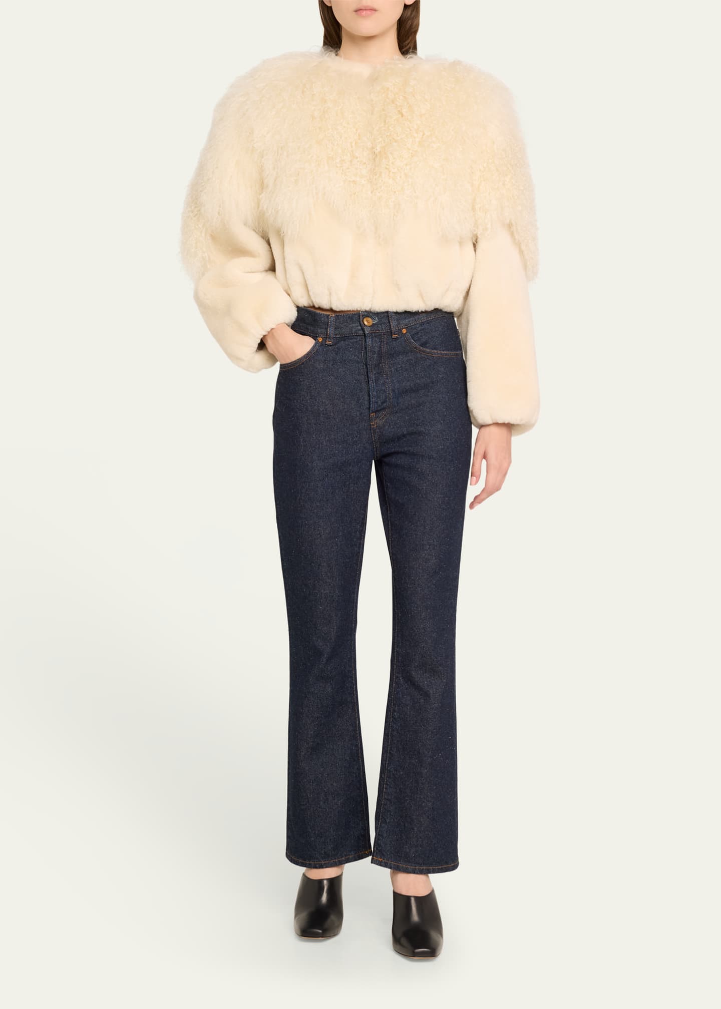 Chloe Short Mongolian Shearling Jacket - Bergdorf Goodman