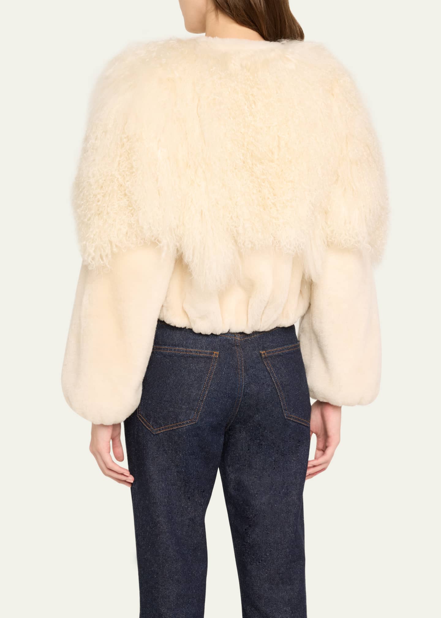 Chloe Short Mongolian Shearling Jacket - Bergdorf Goodman
