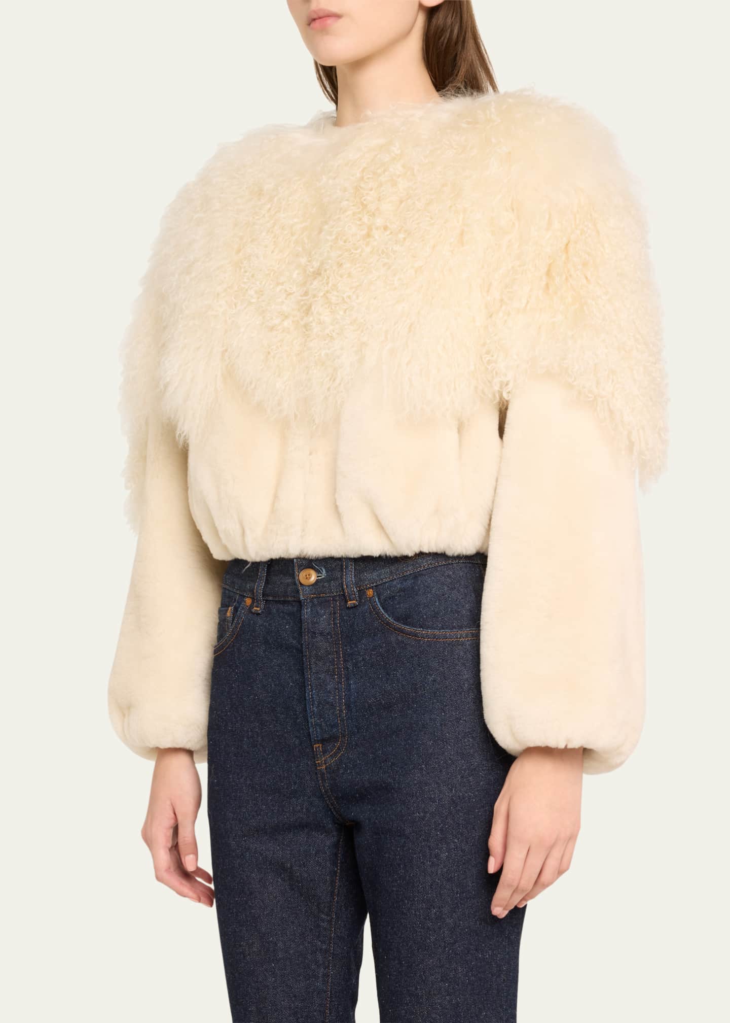 Chloe Short Mongolian Shearling Jacket - Bergdorf Goodman