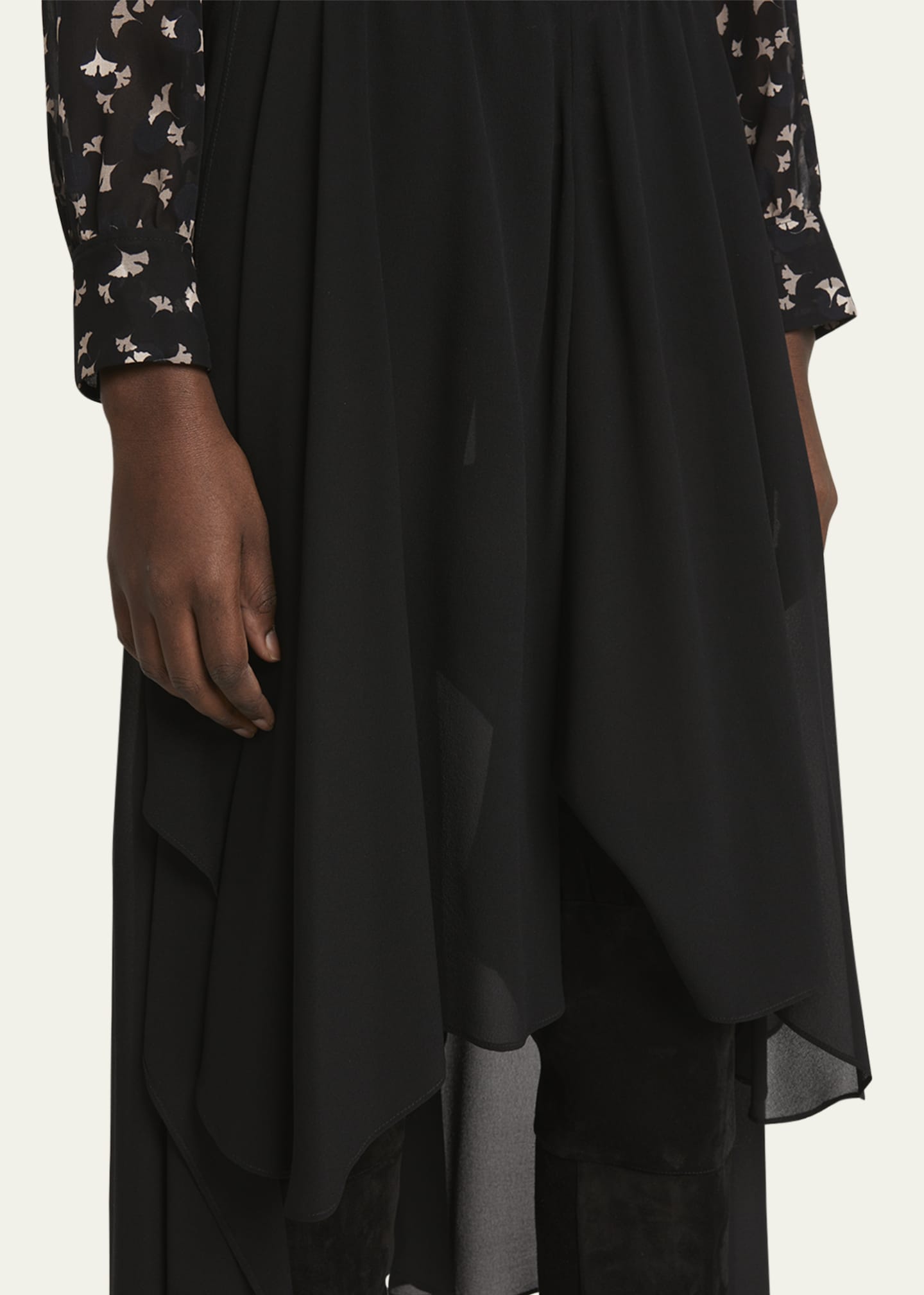 Chloe Silk Georgette Midi Pants with Skirt Overlay - Bergdorf Goodman