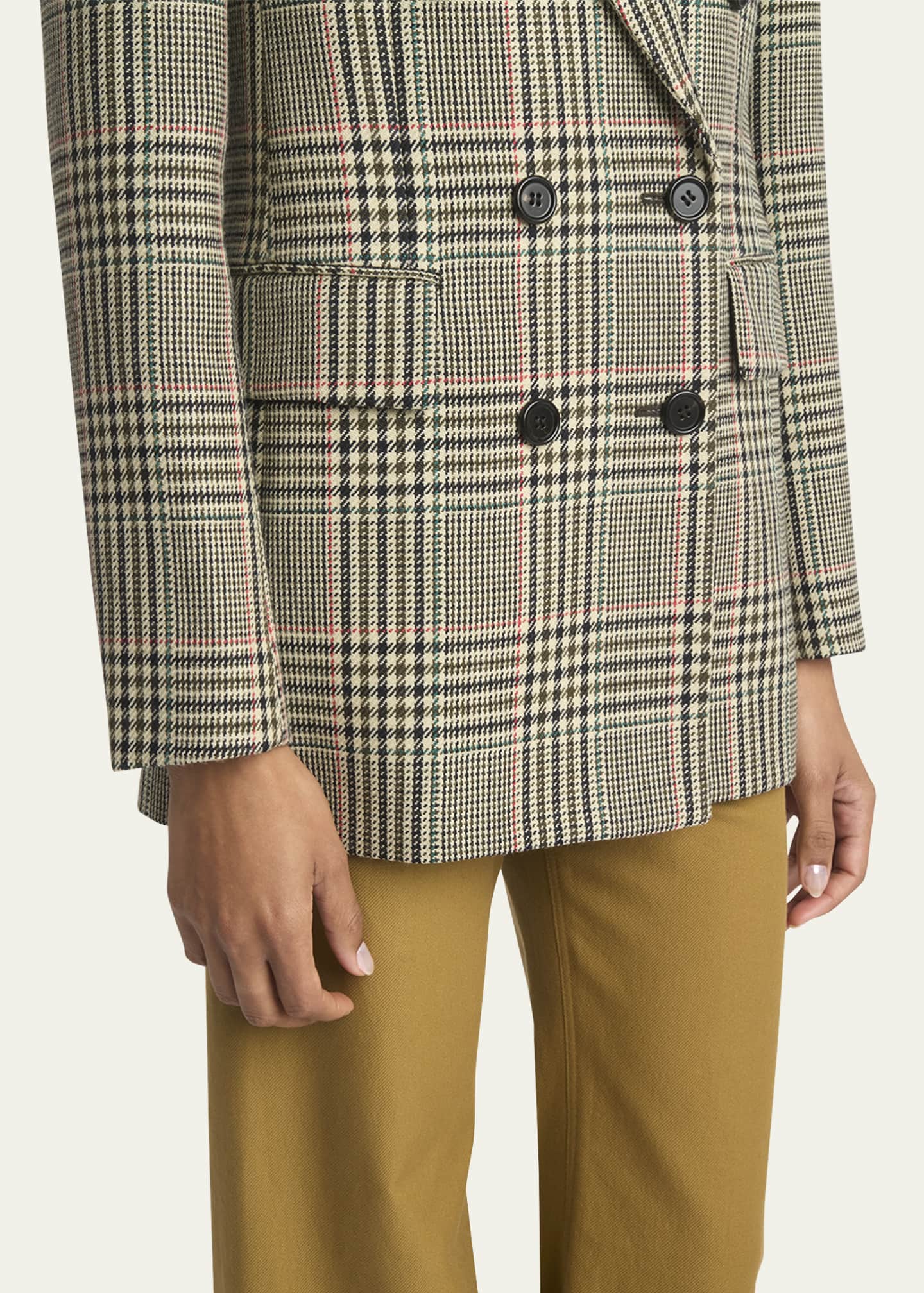 Chloe Prince Of Wales Wool Double-Breasted Blazer - Bergdorf Goodman