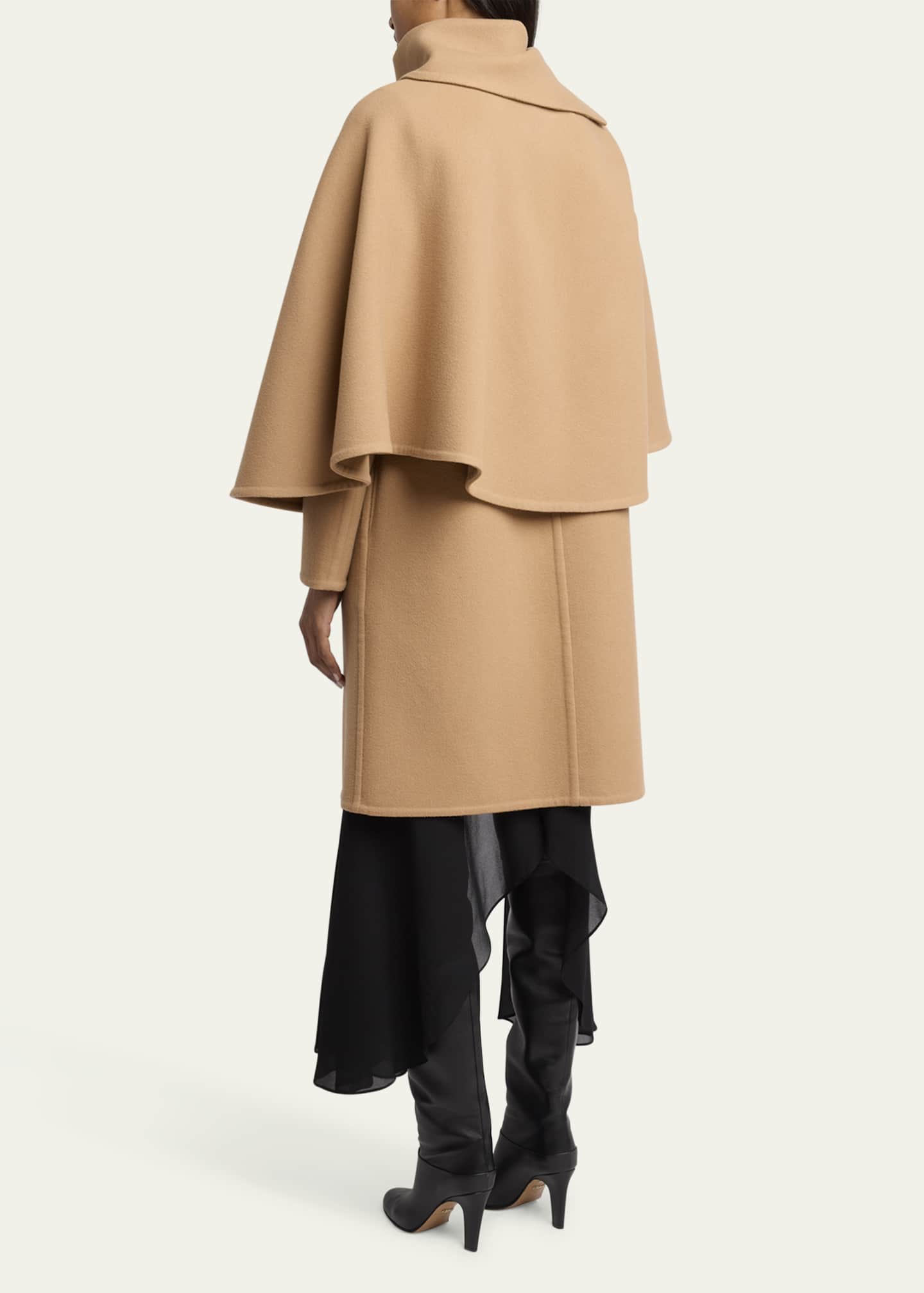 Chloe Cape Overlay Double-Face Wool Cashmere Coat - Bergdorf Goodman