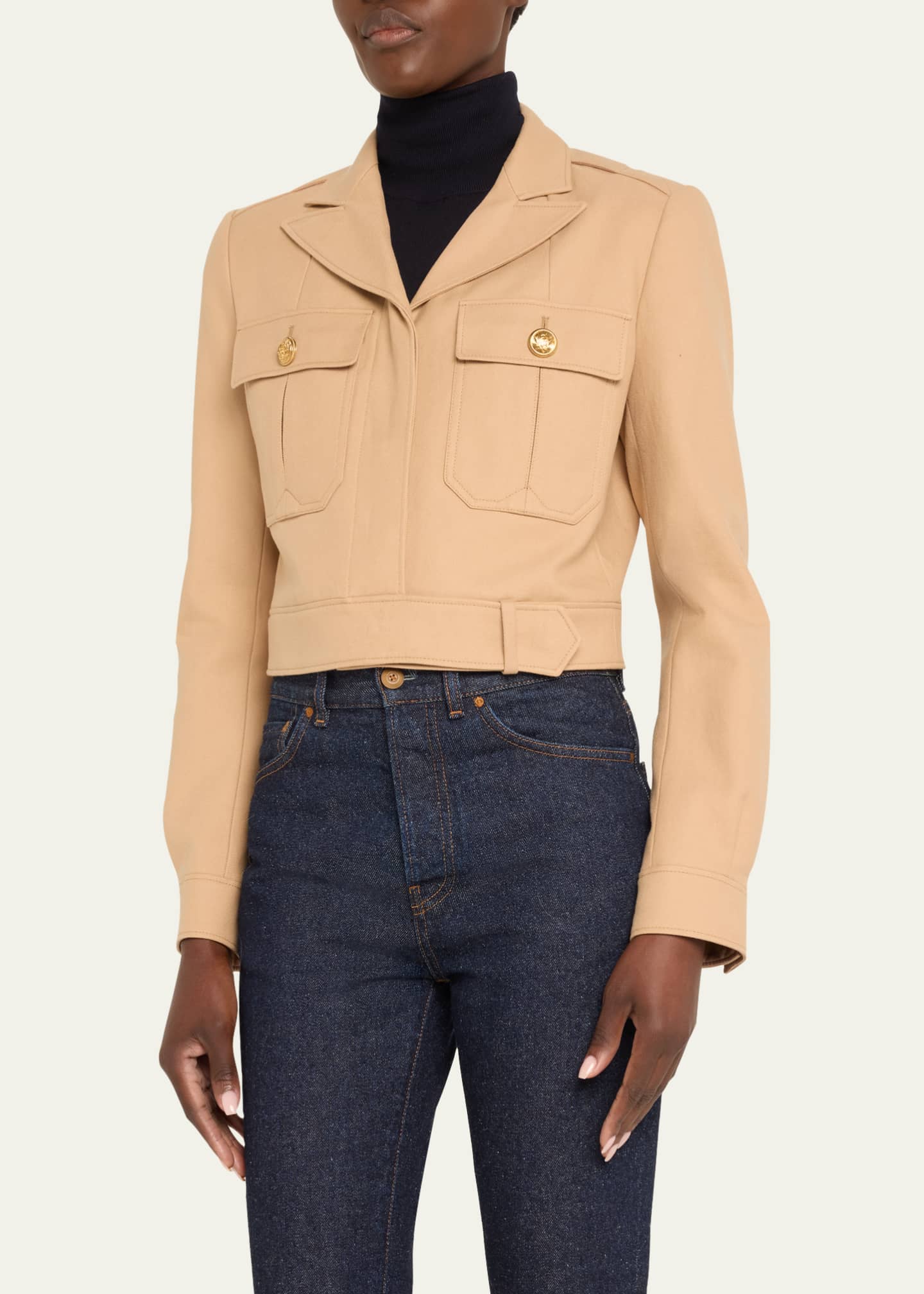 Chloe Crop Cotton Drill Jacket - Bergdorf Goodman
