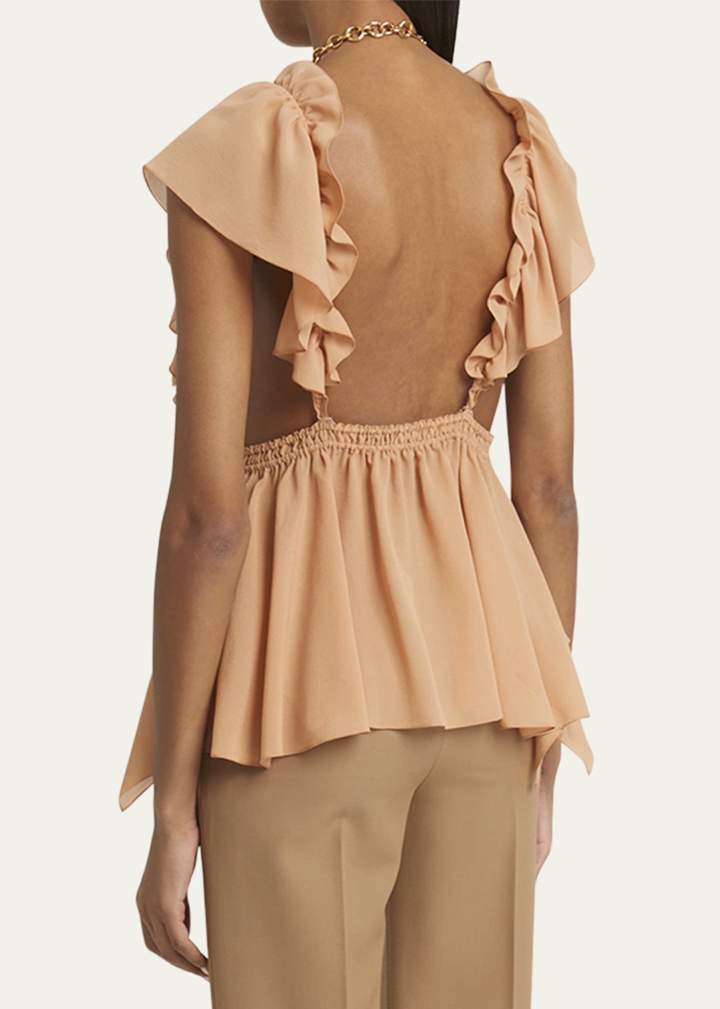 Chloe Ruffle Top with Tie Waist - Bergdorf Goodman