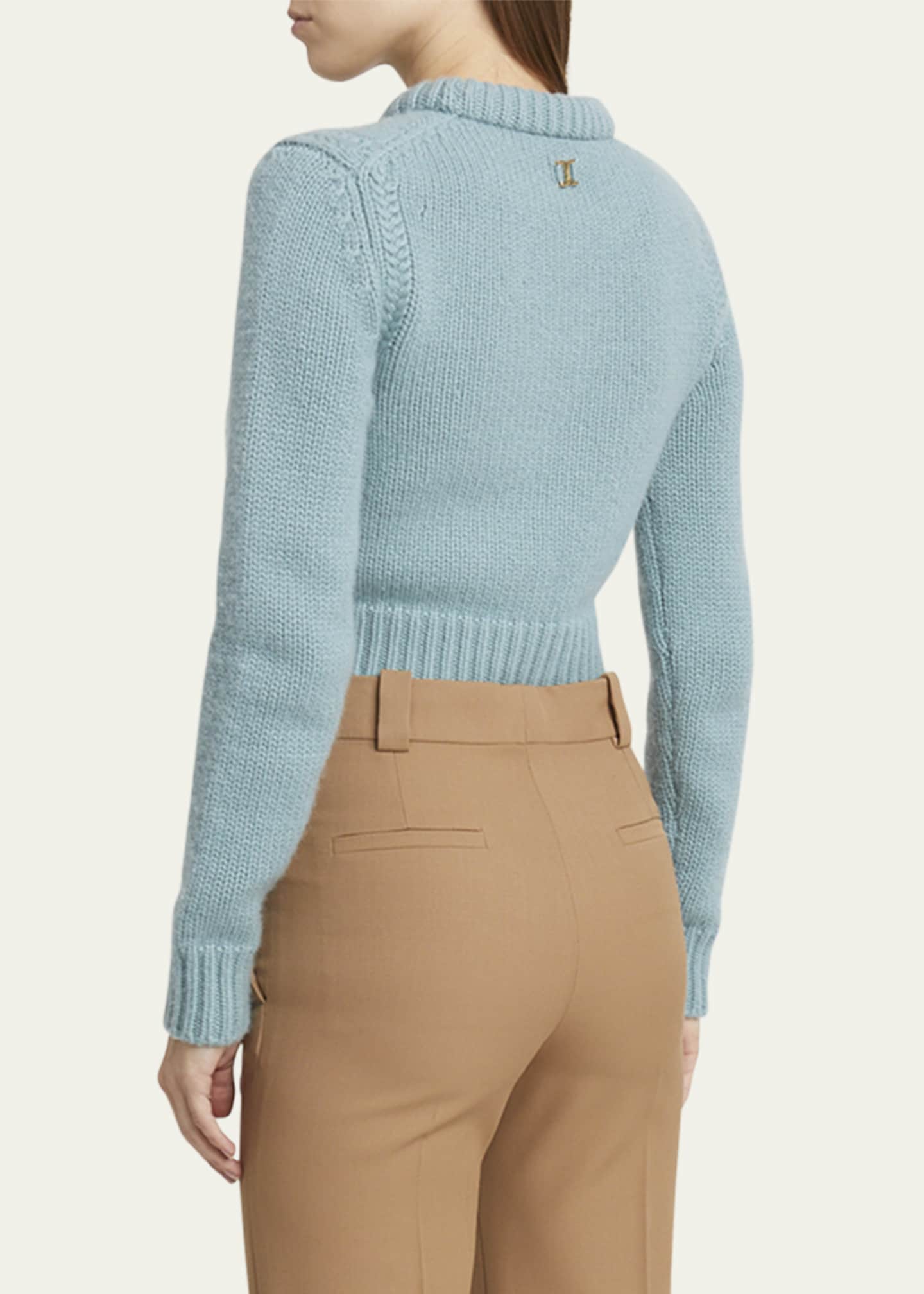 Chloe Roll Neck Cropped Cashmere Sweater - Bergdorf Goodman