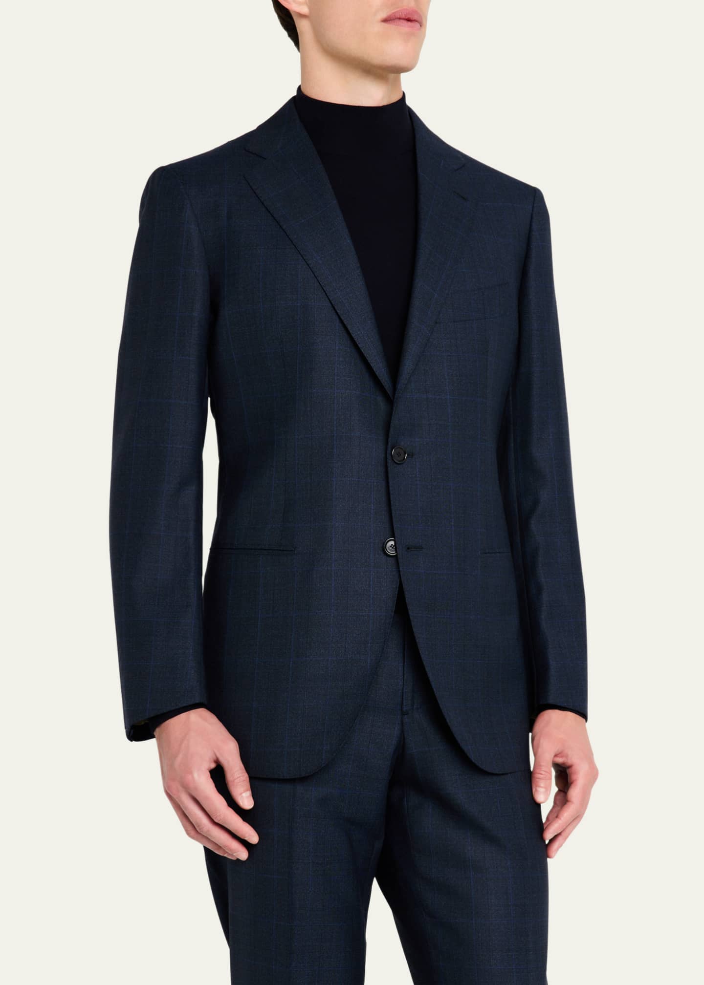 Cesare Attolini Men's Wool Plaid Suit - Bergdorf Goodman