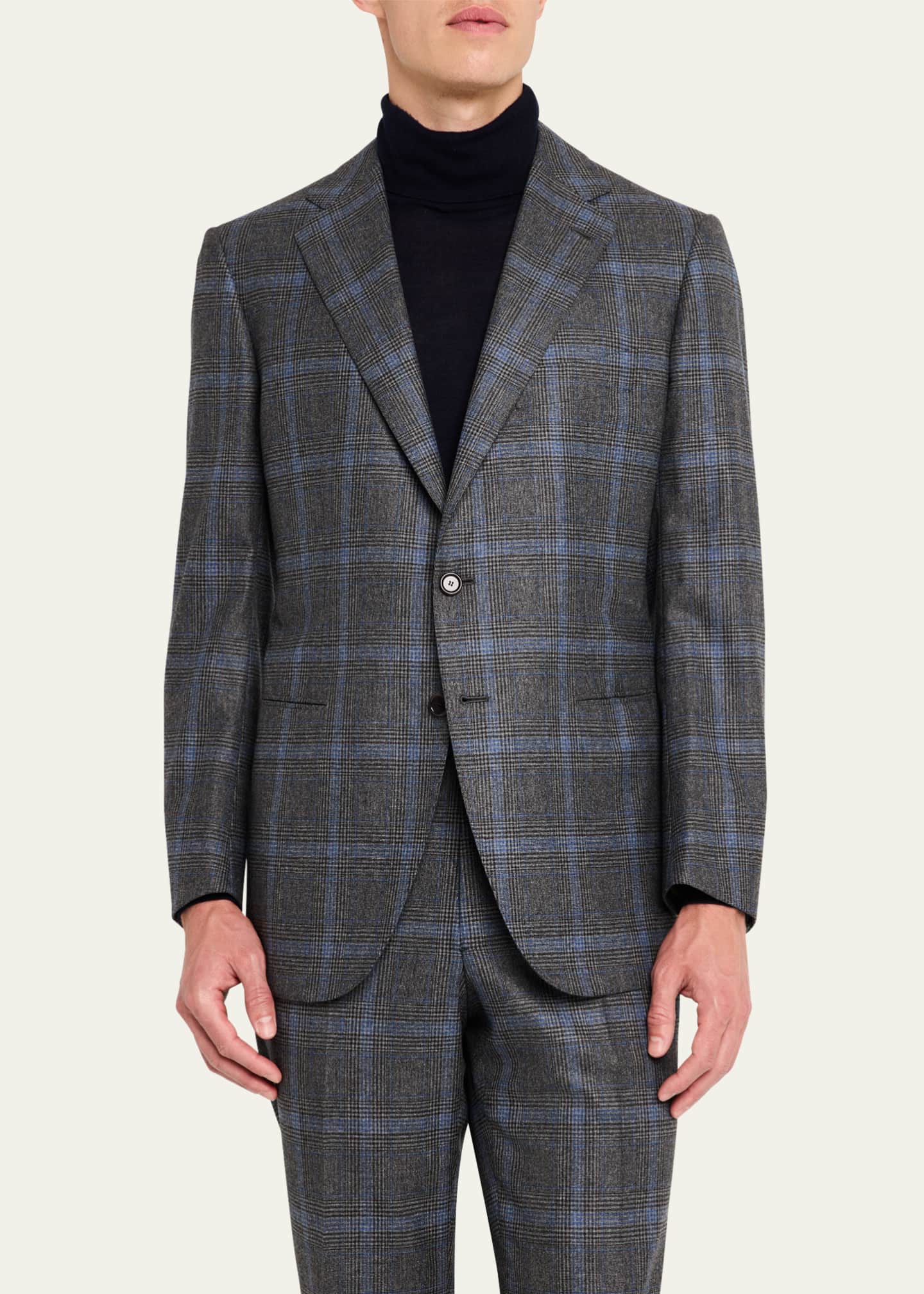 Cesare Attolini Men's Wool-Cashmere Plaid Suit - Bergdorf Goodman