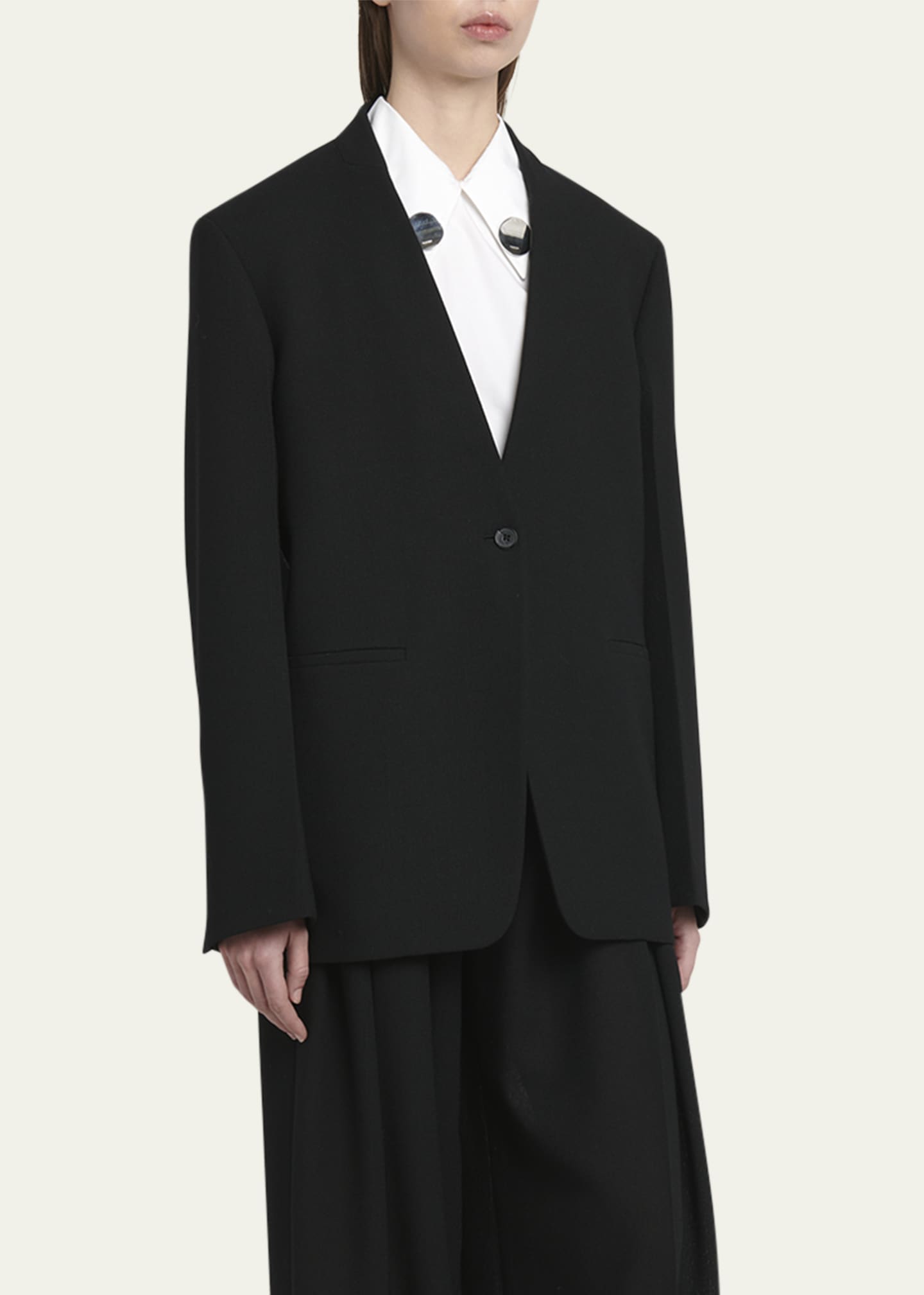 Jil Sander One-Button Wool Jacket - Bergdorf Goodman