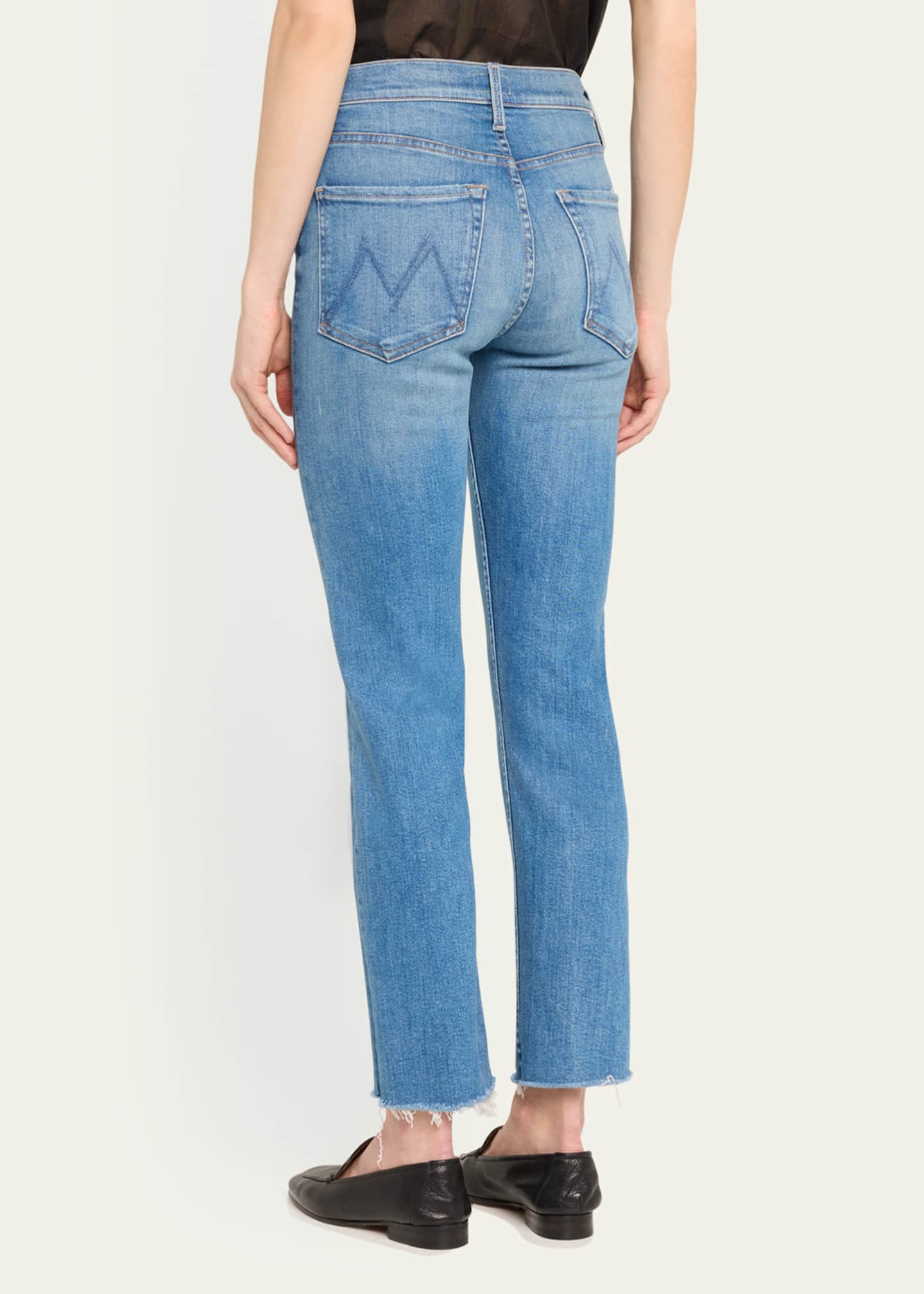 MOTHER The Mid-Rise Rider Flood Fray Jeans - Bergdorf Goodman