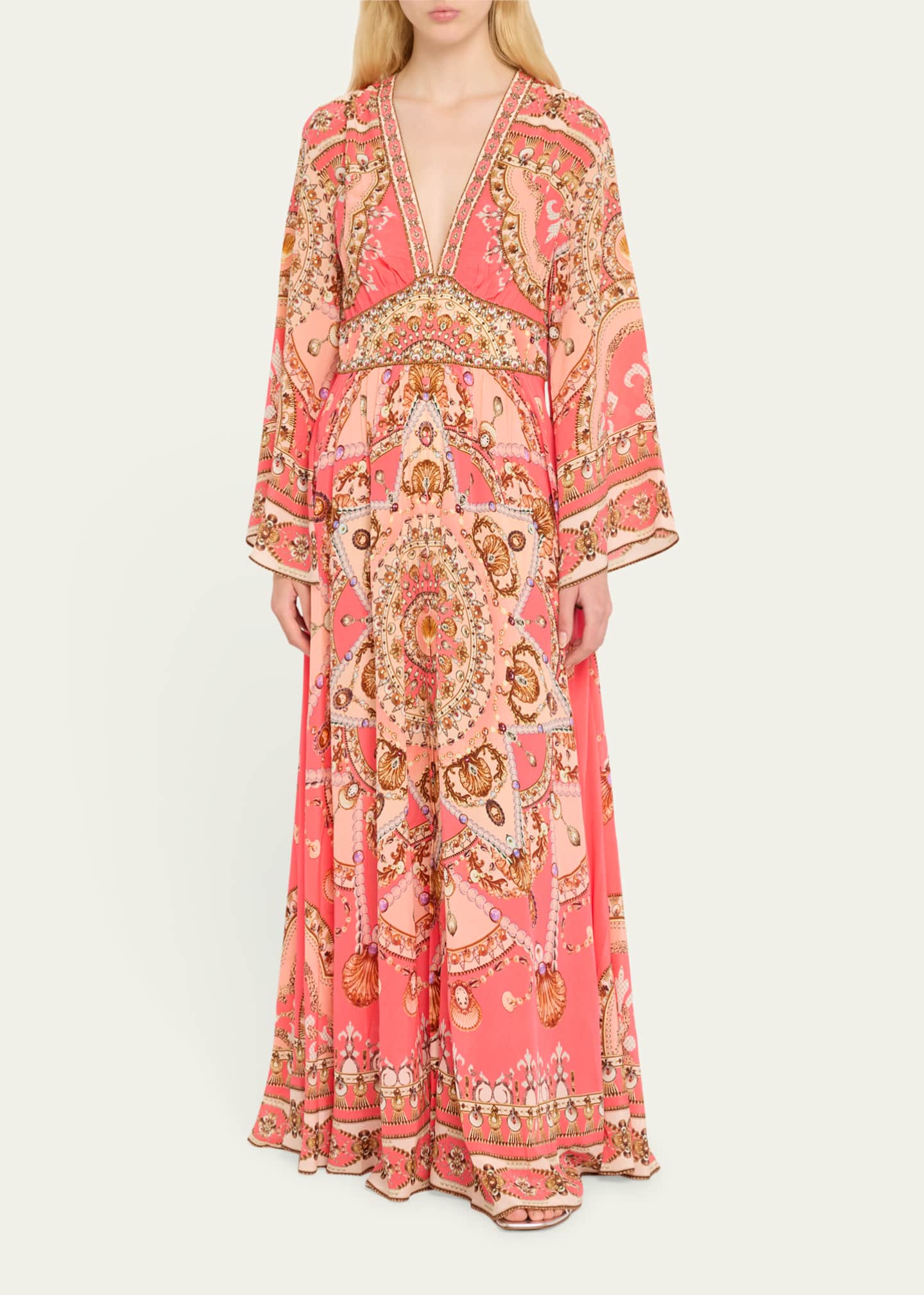 Camilla Shell Games Kimono-Sleeve Maxi Dress Coverup - Bergdorf Goodman