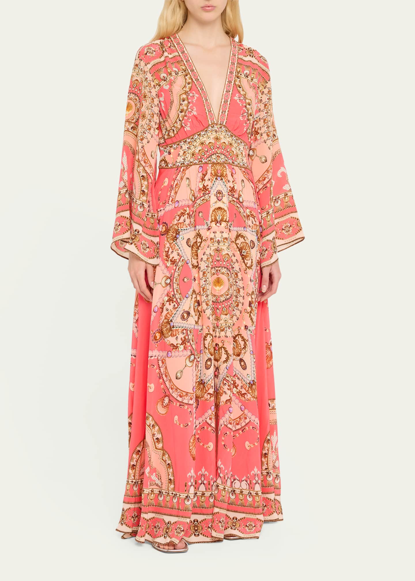 Camilla Shell Games Kimono-Sleeve Maxi Dress Coverup - Bergdorf Goodman