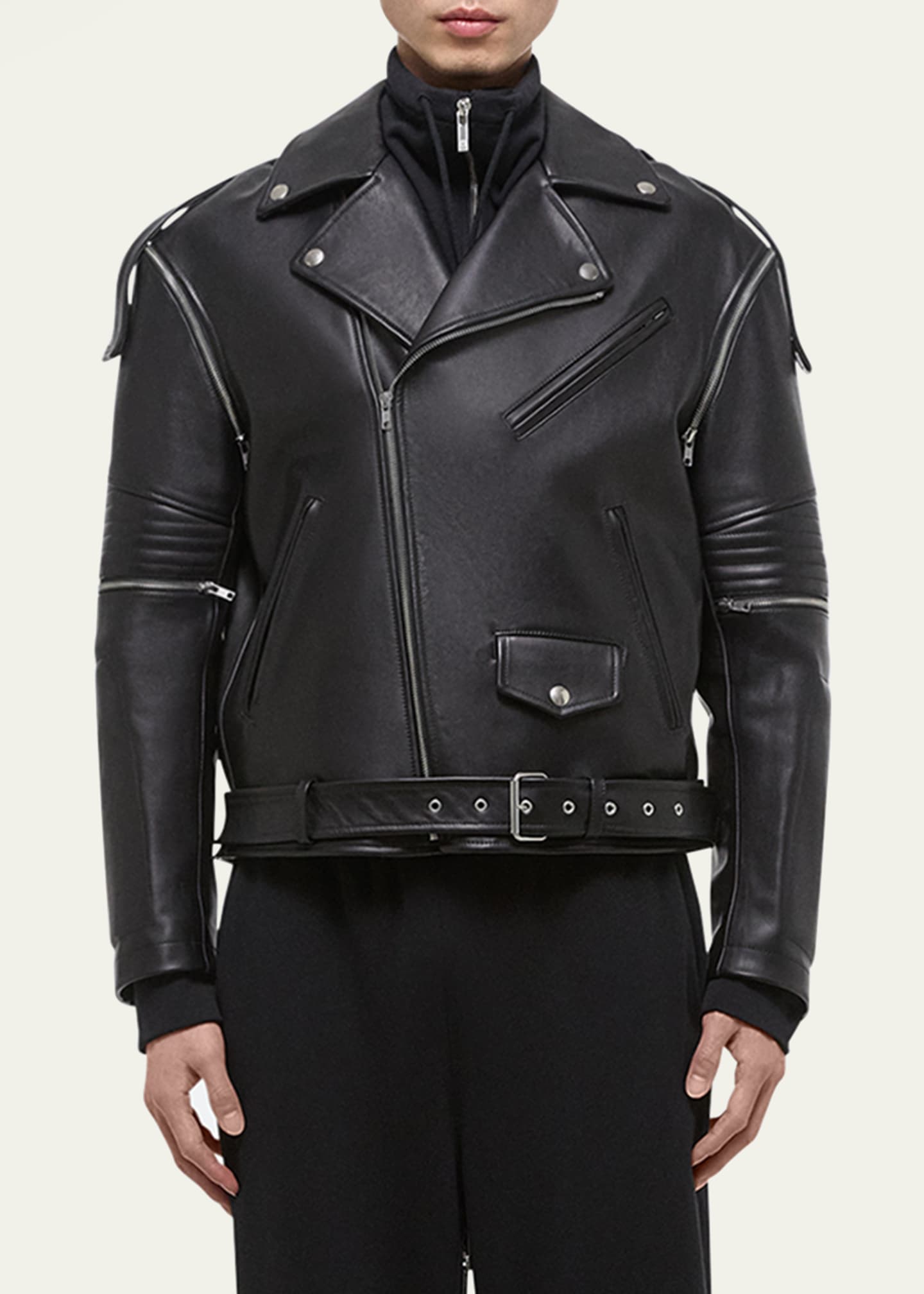 Helmut Lang Men's Astro Leather Biker Jacket - Bergdorf Goodman