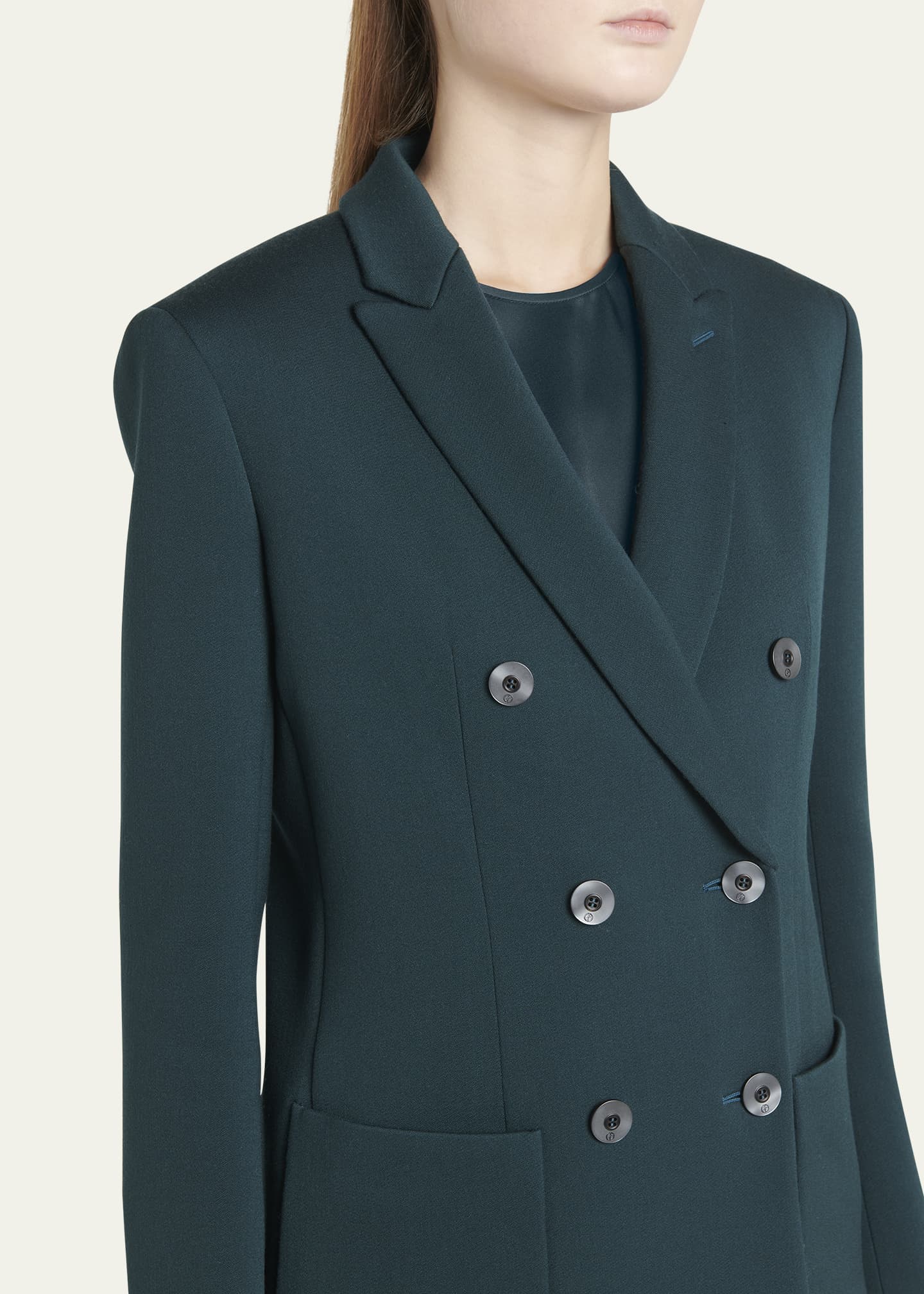 Giorgio Armani Double-Breasted Stretch Wool Blazer Jacket - Bergdorf ...