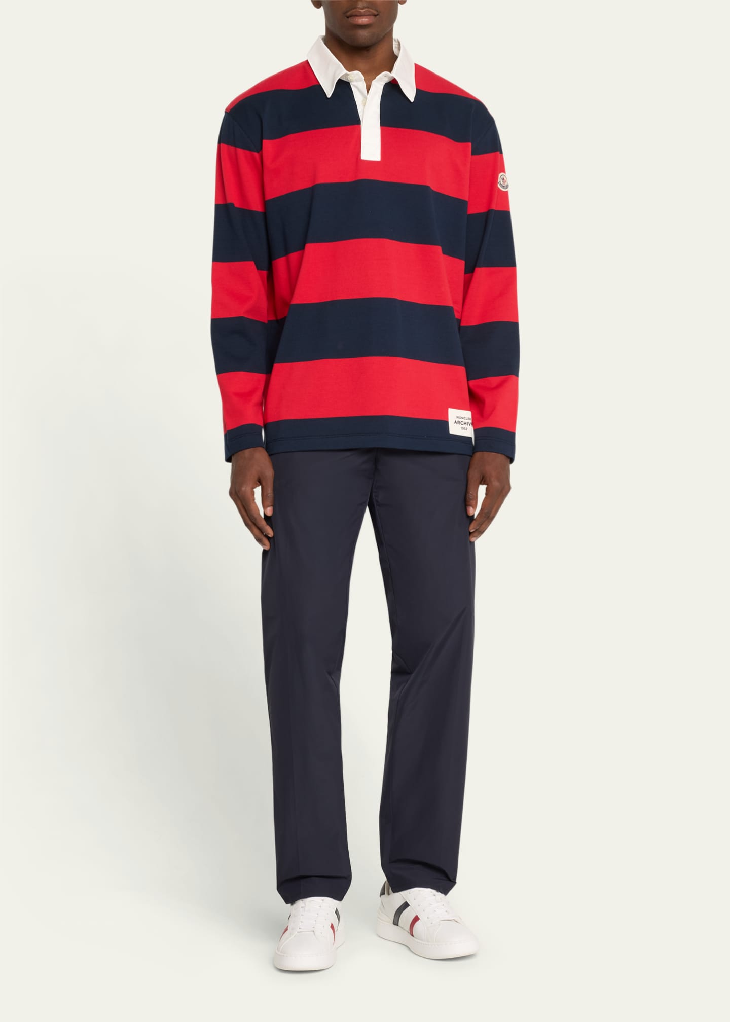 Moncler Men's Striped Rugby Polo Shirt - Bergdorf Goodman