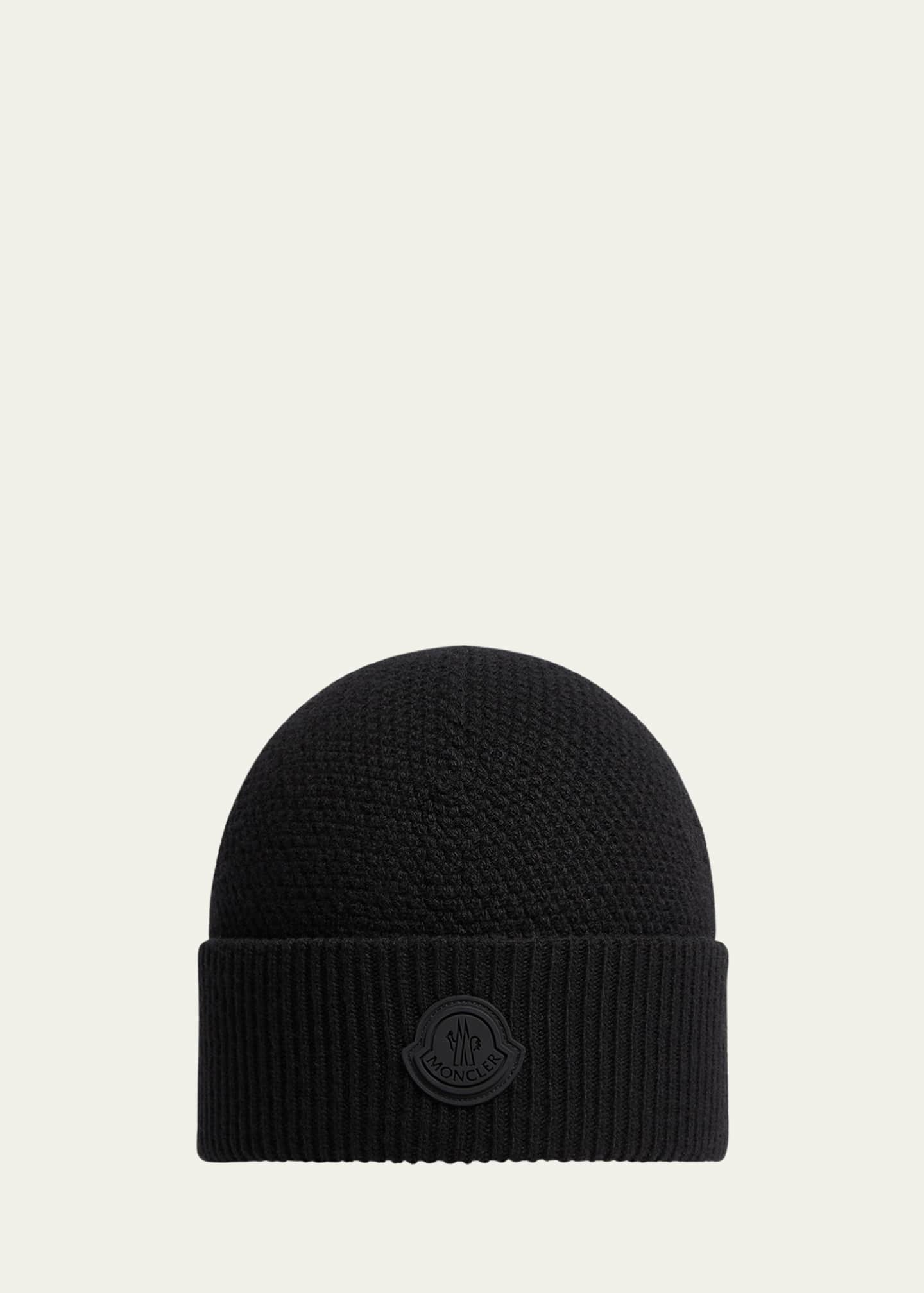 Moncler Men's Tonal Wool Logo Beanie - Bergdorf Goodman
