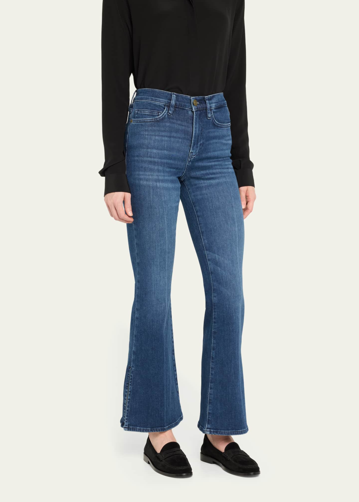 FRAME Le Easy Flare Side Slit Jeans - Bergdorf Goodman