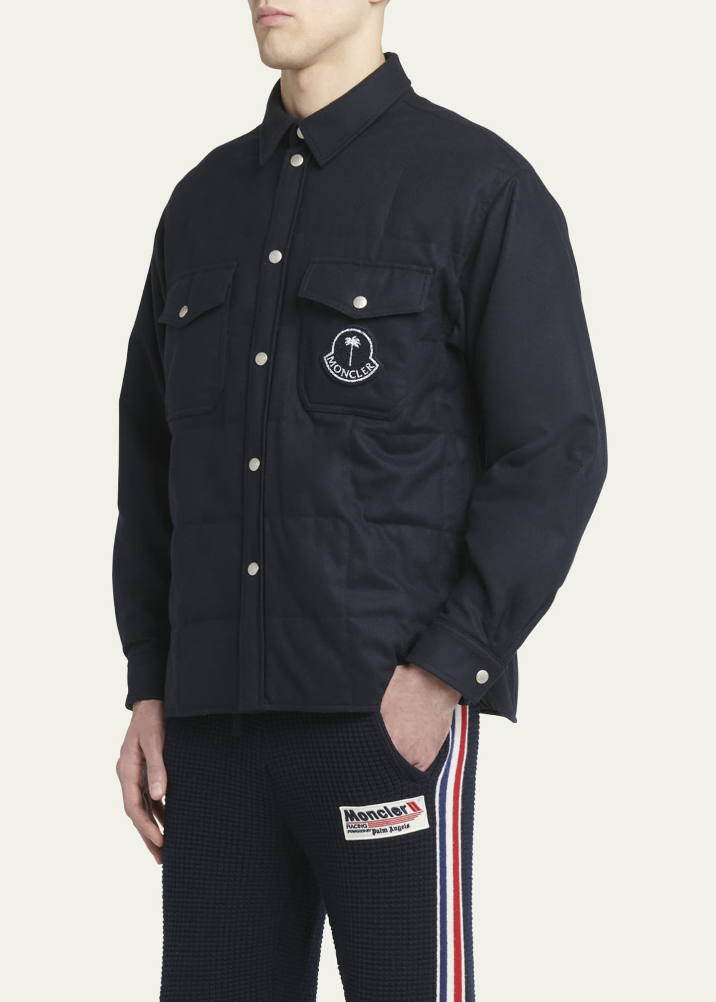 Moncler Genius x Palm Angels Men's Quilted Button-Down Shirt - Bergdorf ...