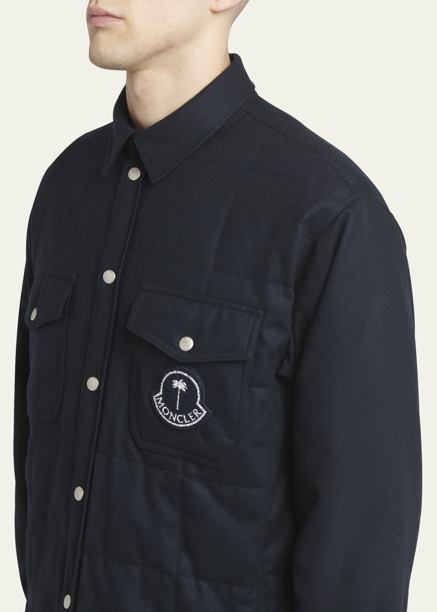 Moncler Genius x Palm Angels Men's Quilted Button-Down Shirt - Bergdorf ...