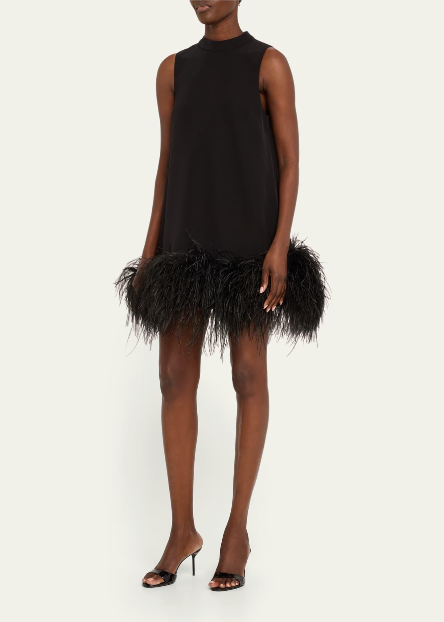 Rachel Gilbert Linc Mini Dress with Feather Trim - Bergdorf Goodman