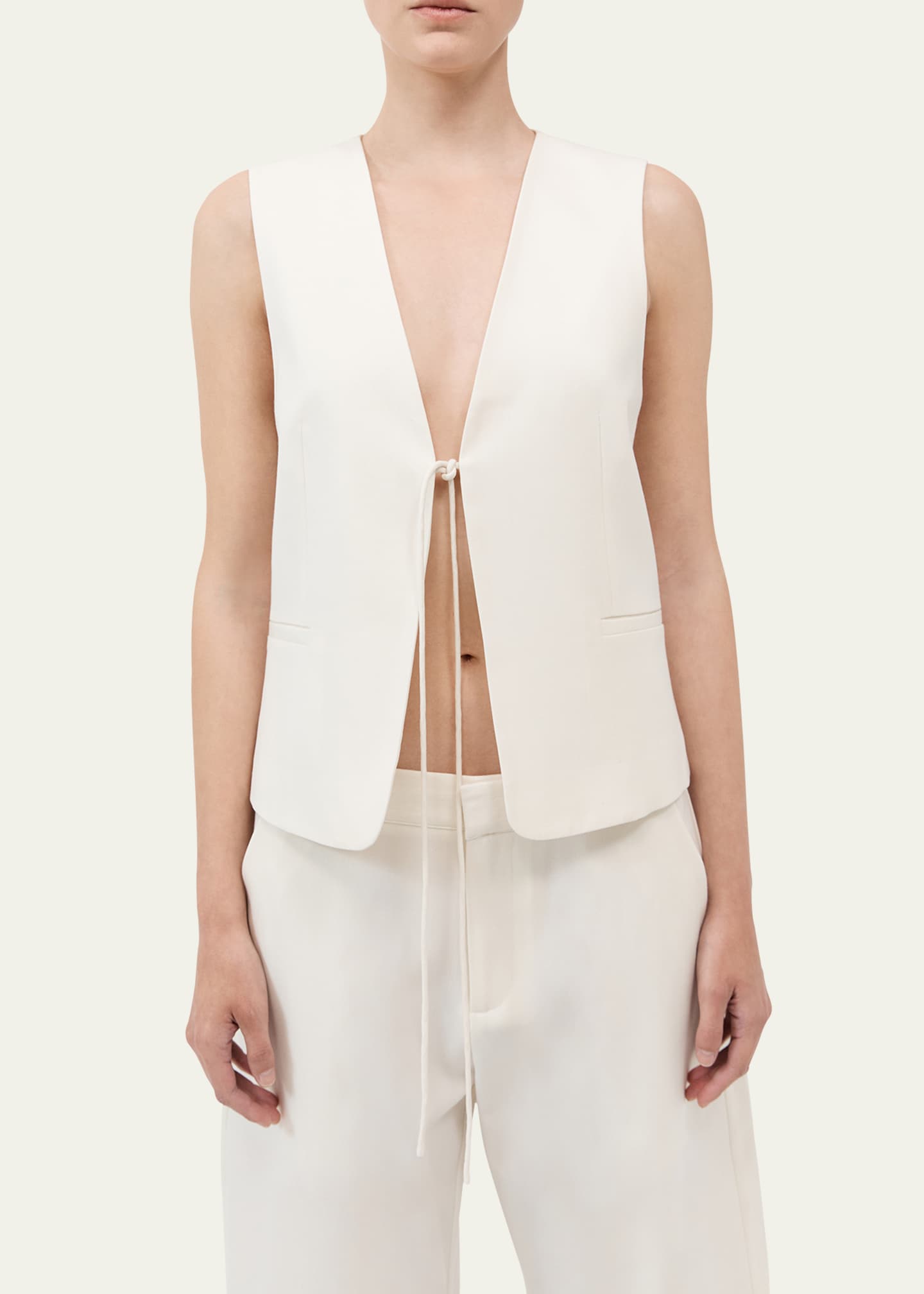 St. Agni Rouleau Tie-Front Vest - Bergdorf Goodman