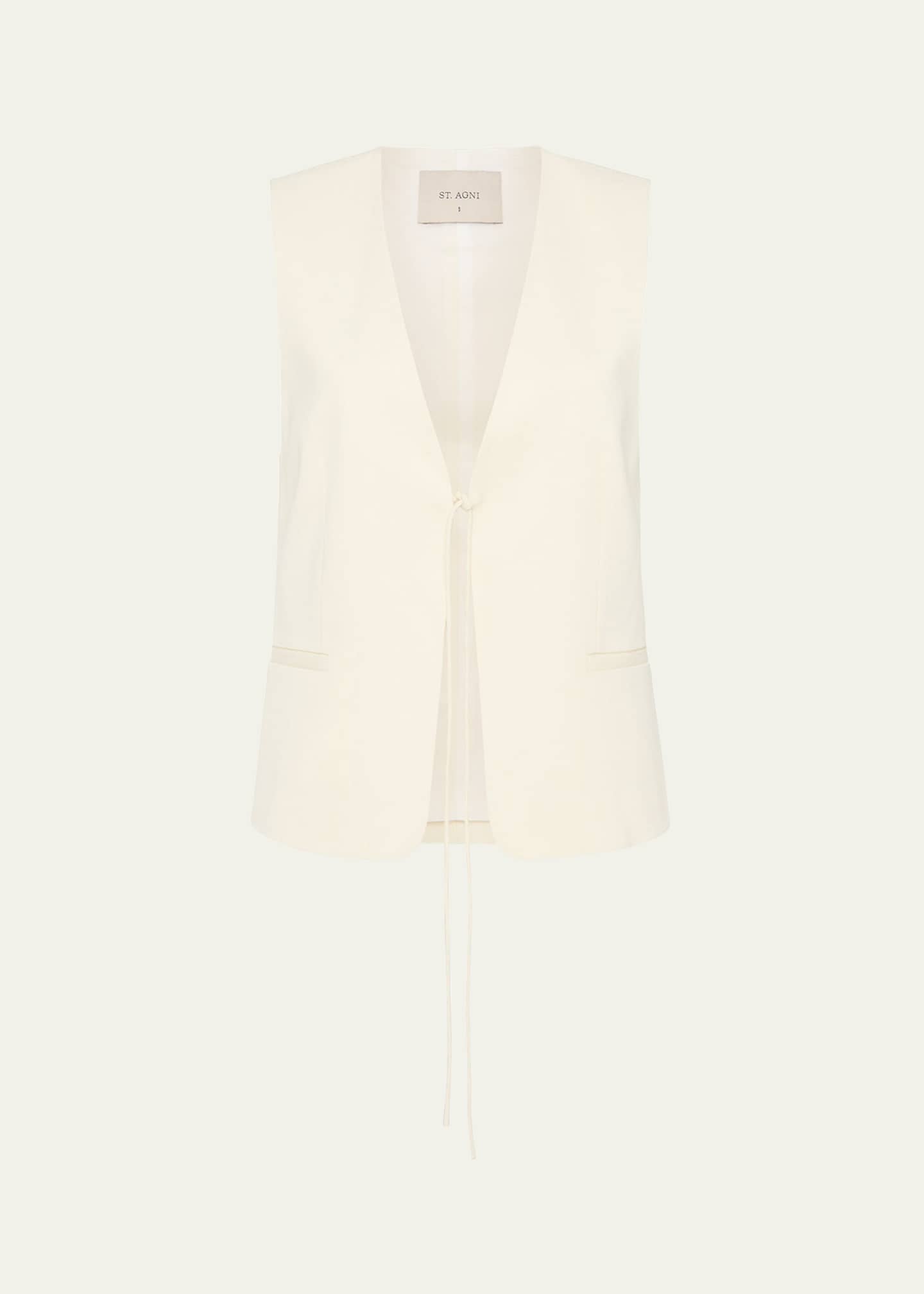 St. Agni Rouleau Tie-Front Vest - Bergdorf Goodman