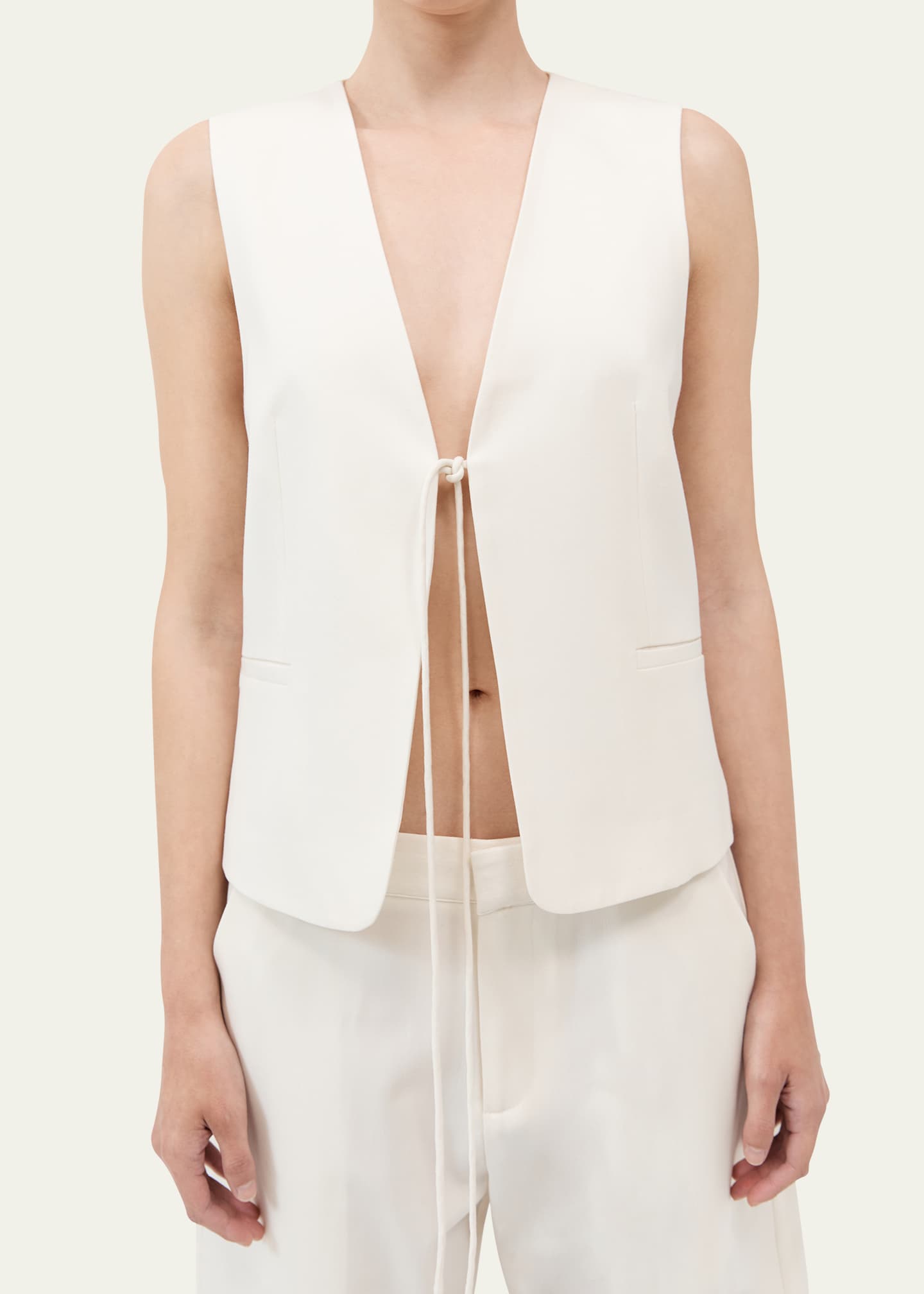 St. Agni Rouleau Tie-Front Vest - Bergdorf Goodman
