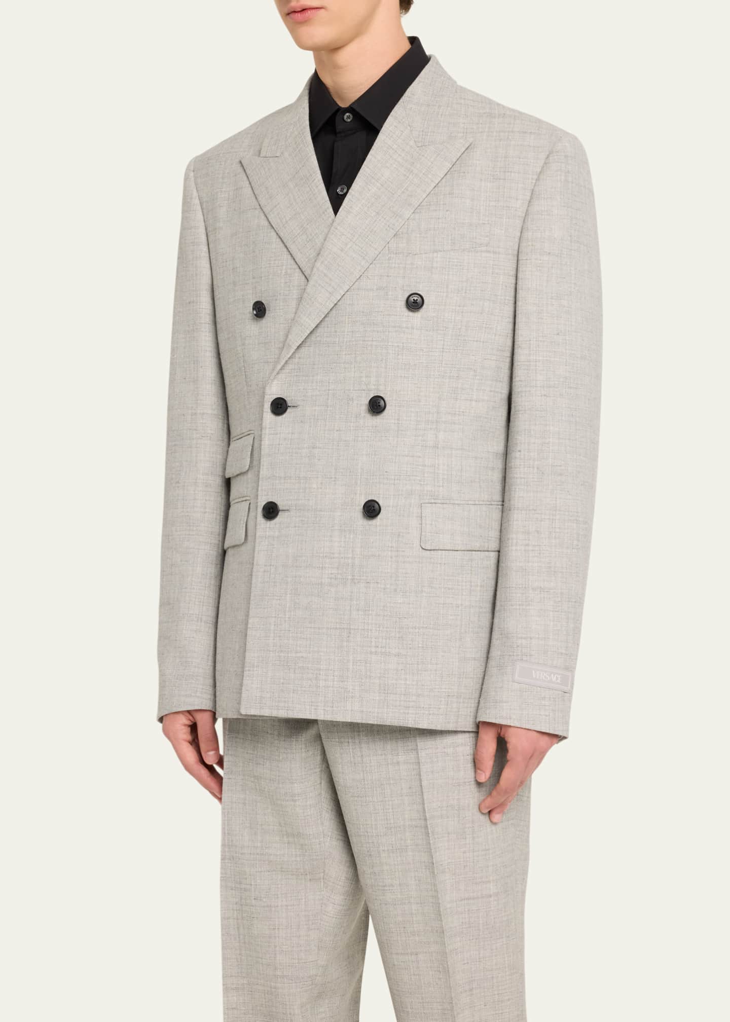 Versace Men's Melange Double-Breasted Sport Coat - Bergdorf Goodman