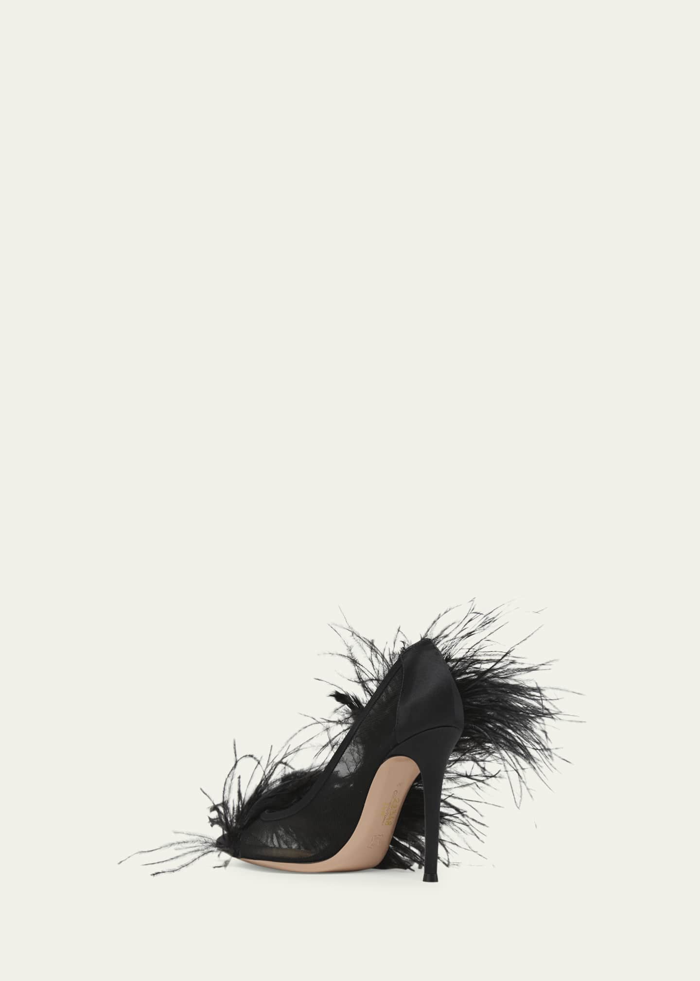Gianvito Rossi Ostrich Feather Silk Stiletto Pumps - Bergdorf Goodman