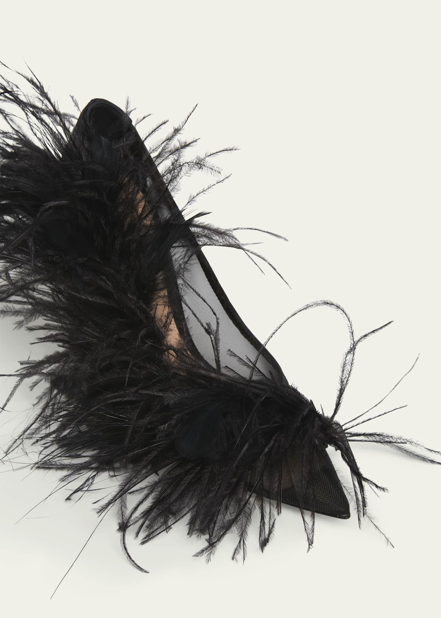 Gianvito Rossi Ostrich Feather Silk Stiletto Pumps - Bergdorf Goodman