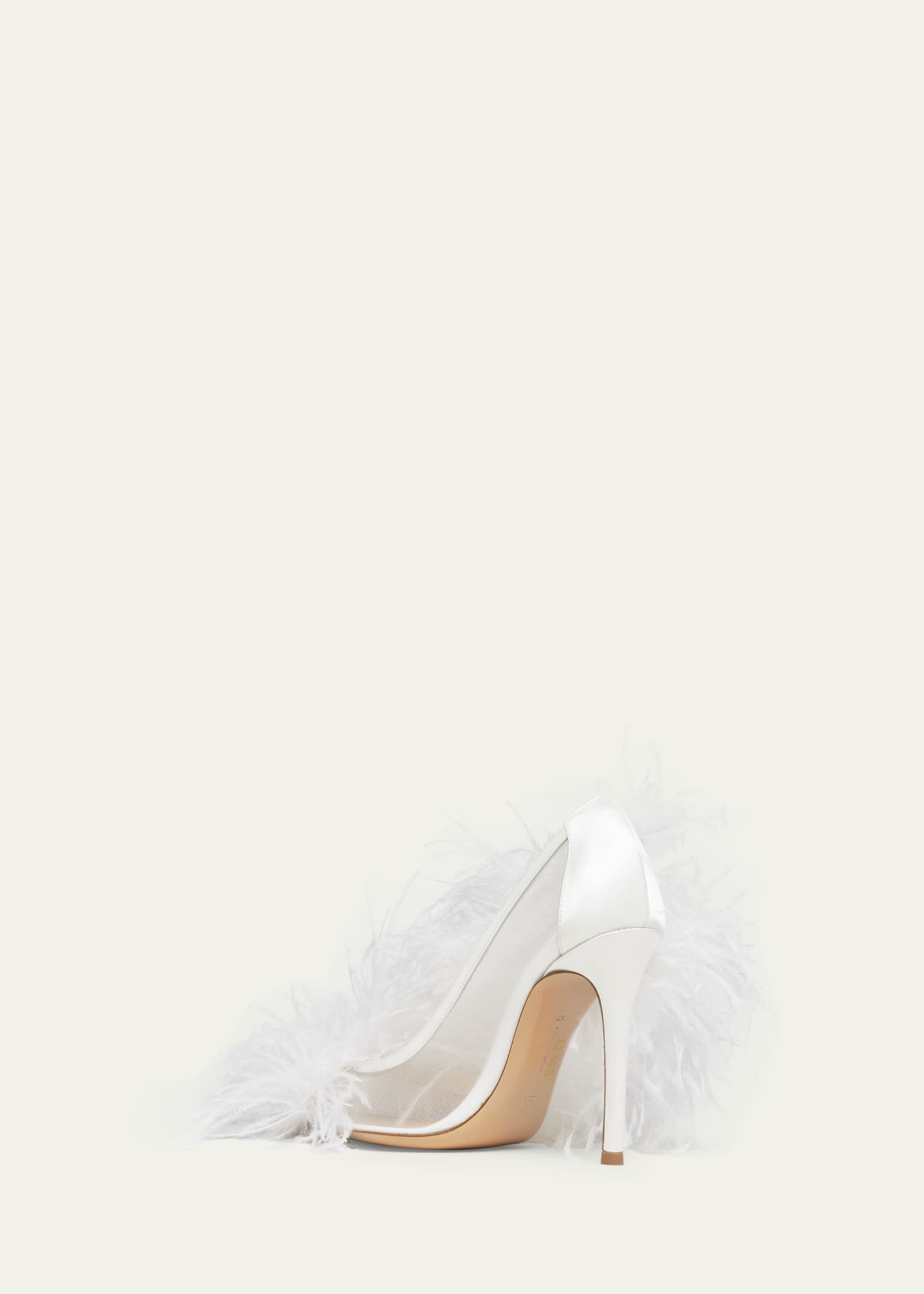 Gianvito Rossi Ostrich Feather Silk Stiletto Pumps - Bergdorf Goodman