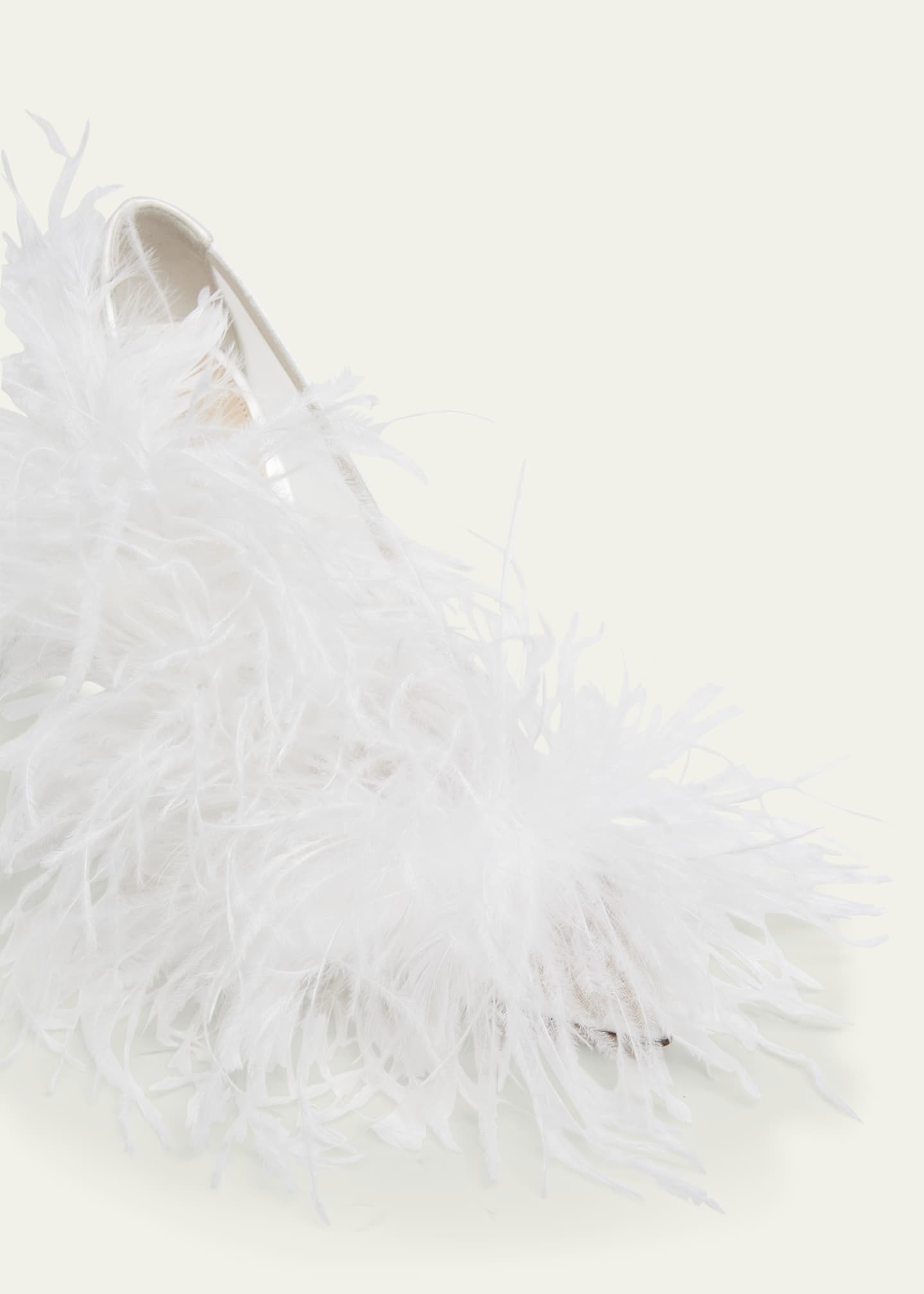 Gianvito Rossi Ostrich Feather Silk Stiletto Pumps - Bergdorf Goodman