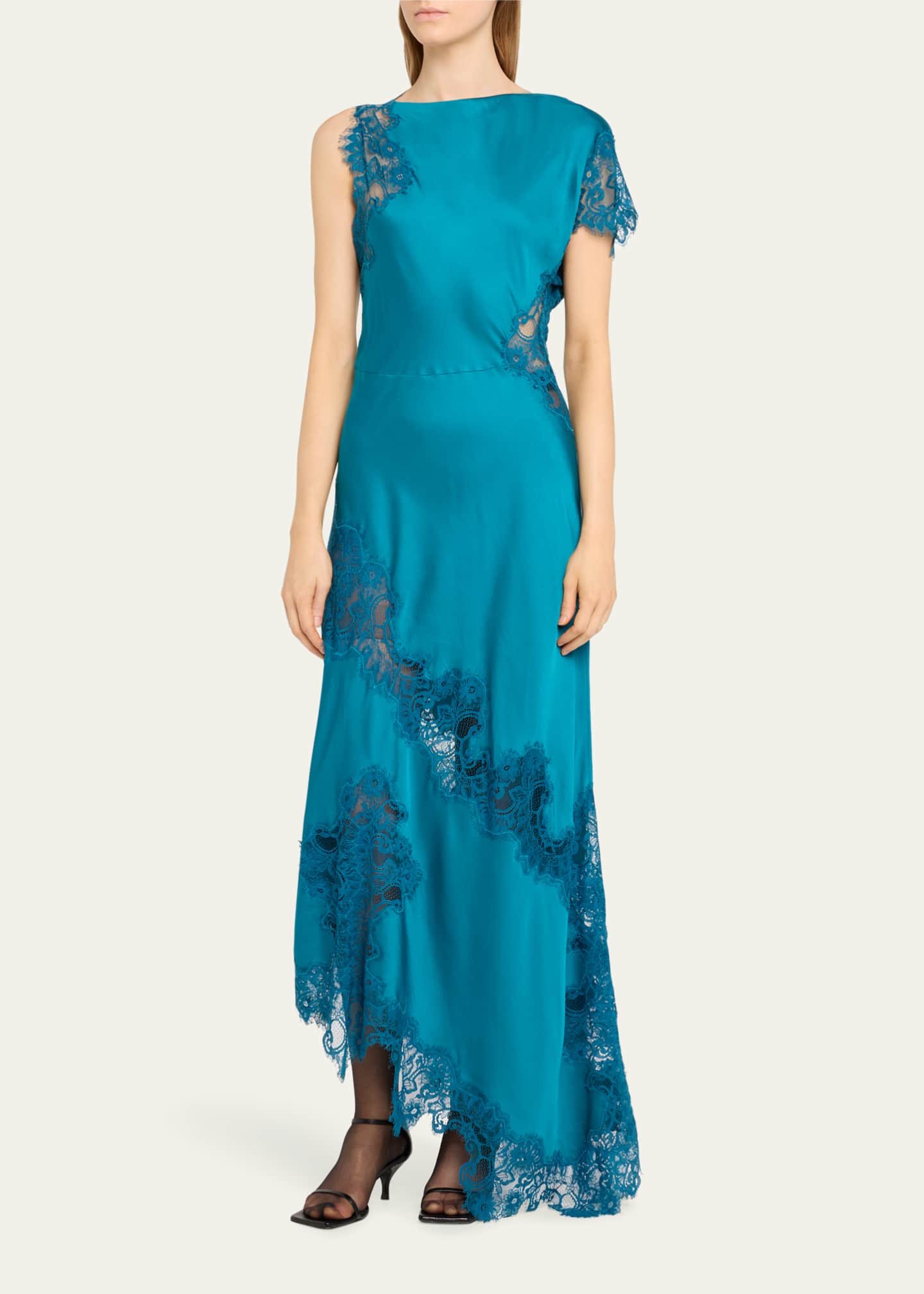 A.L.C. Alessia Satin and Lace Maxi Dress - Bergdorf Goodman