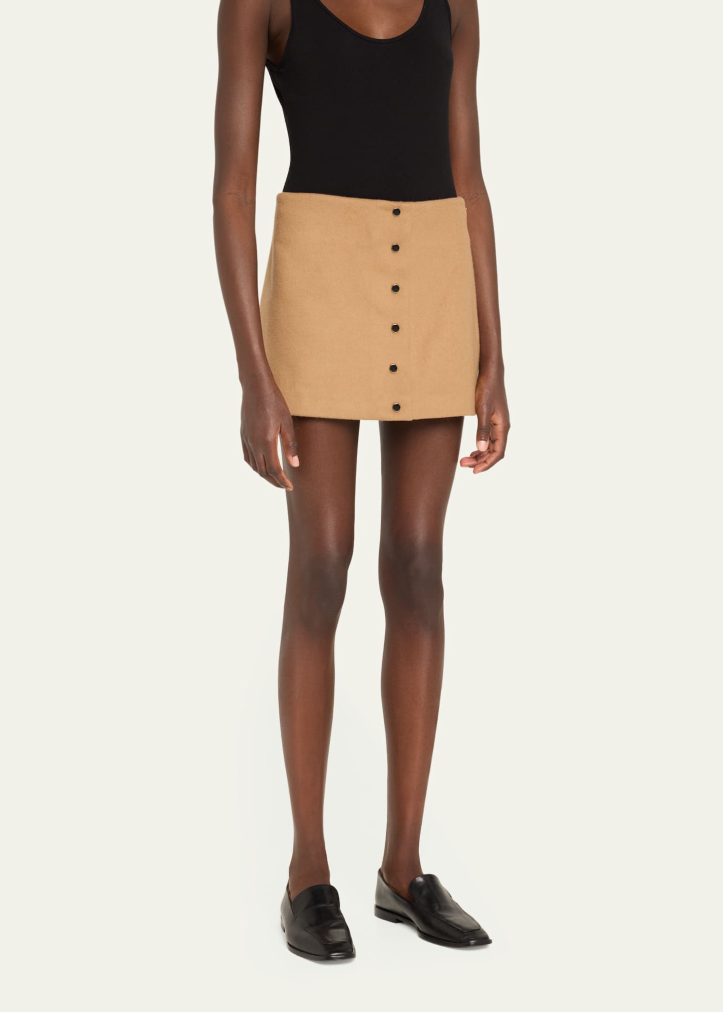 A.L.C. May Snap-Front Wool-Cashmere Mini Skirt - Bergdorf Goodman