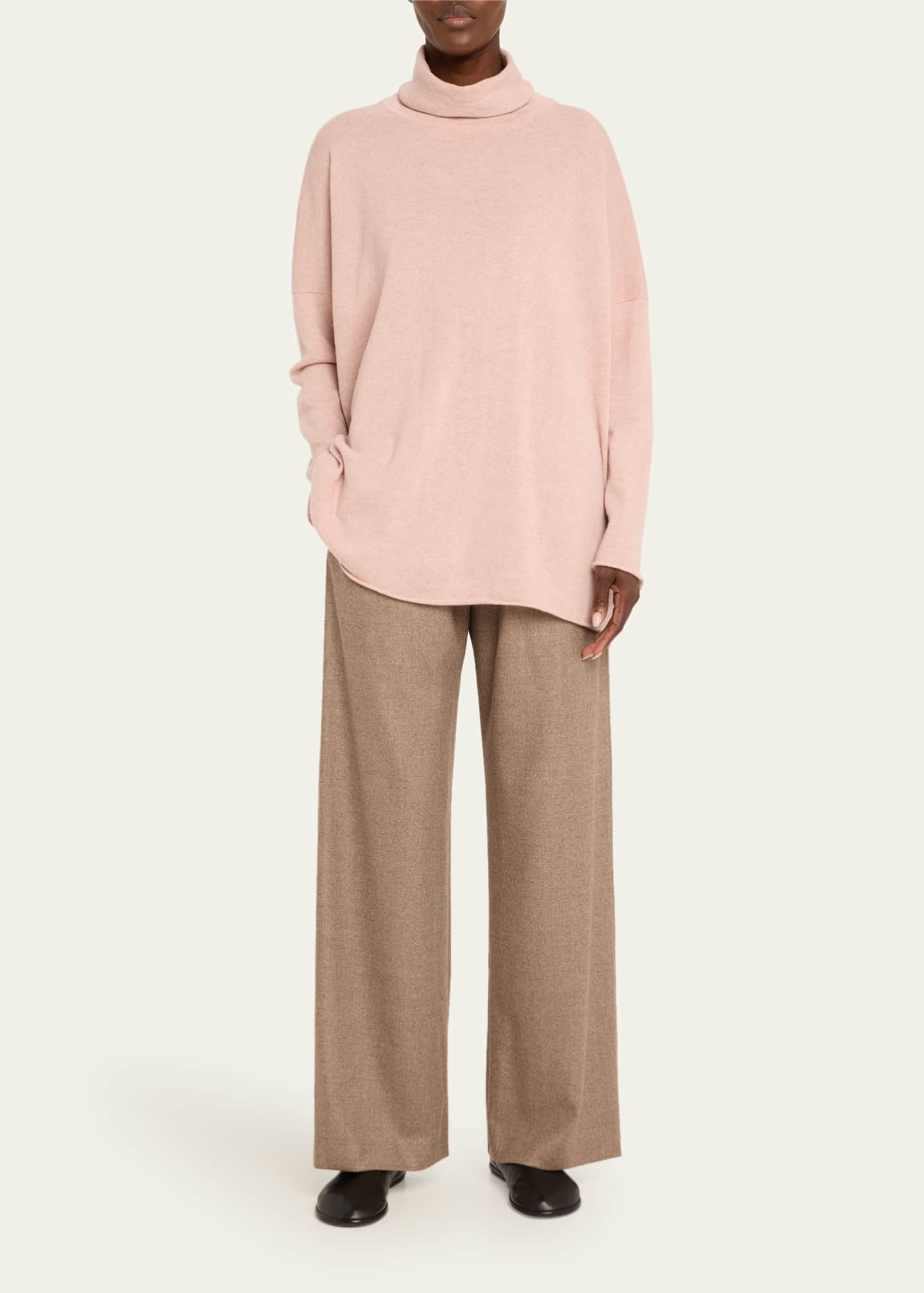 Eskandar Raw Edge Scrunch Neck Cashmere Top - Bergdorf Goodman