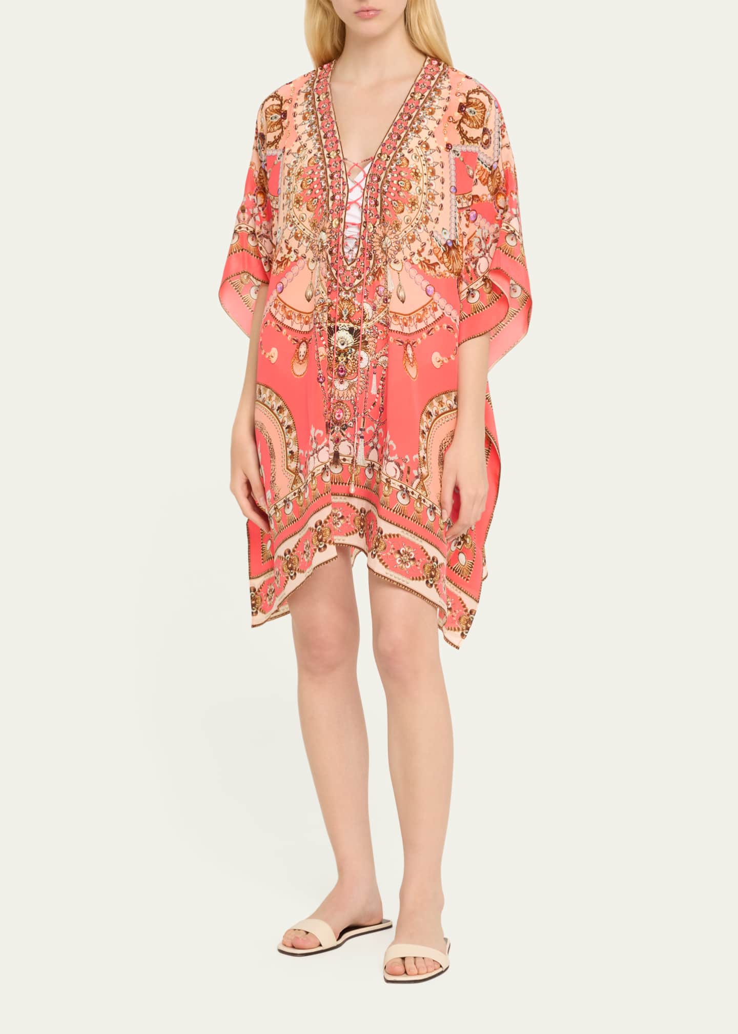 Camilla Shell Games Short Lace-Up Kaftan - Bergdorf Goodman