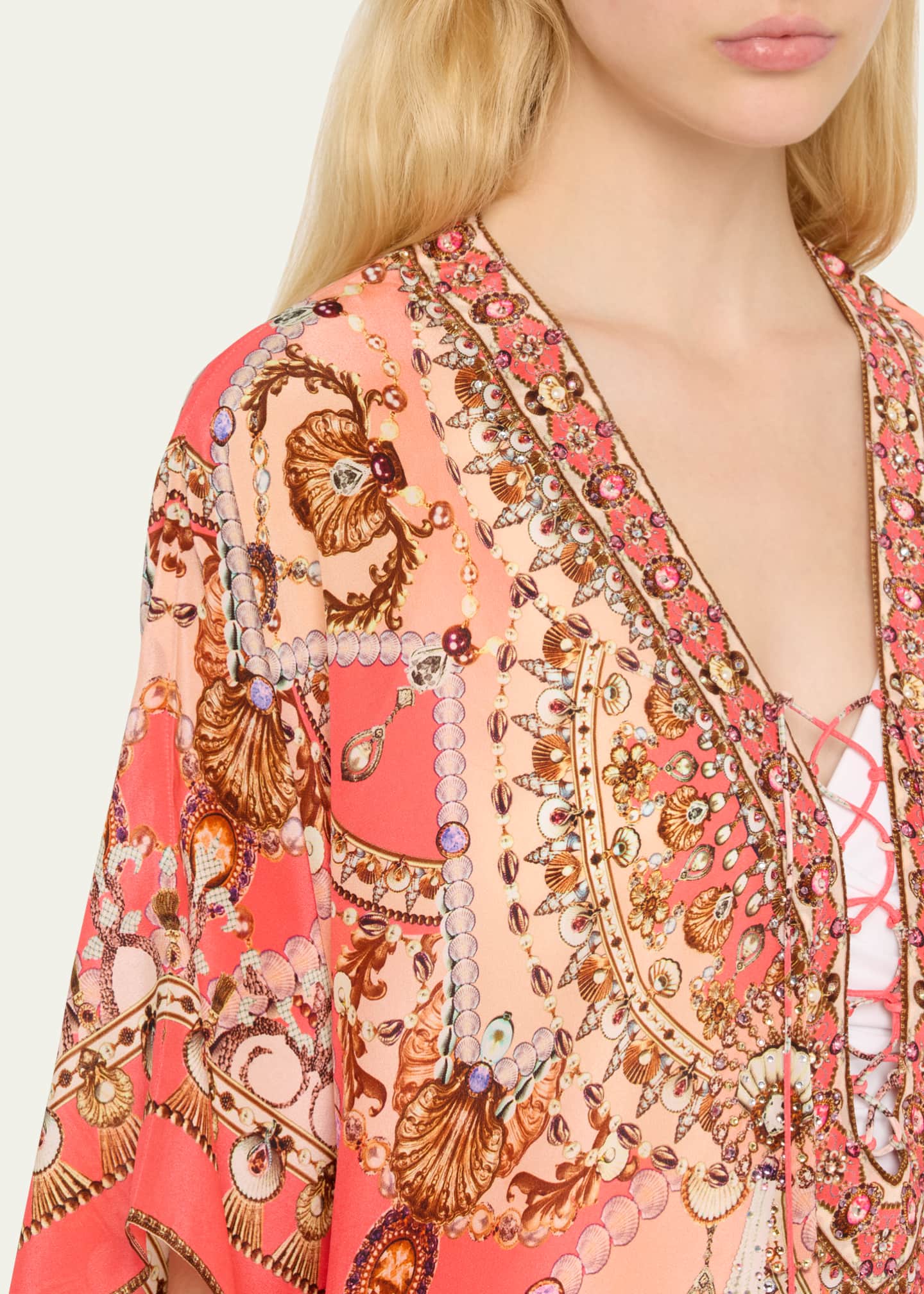 Camilla Shell Games Short Lace-Up Kaftan - Bergdorf Goodman