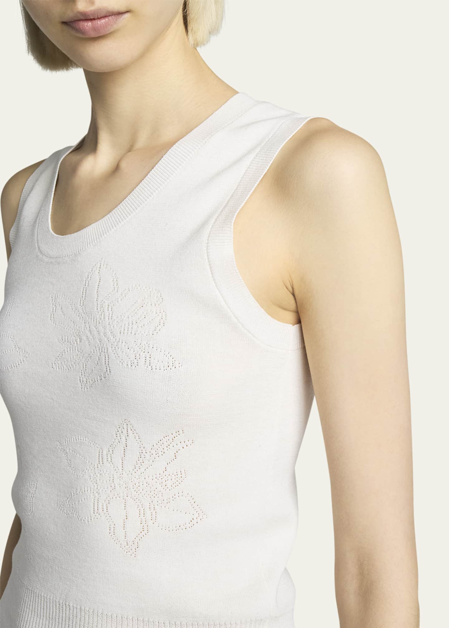 JW Anderson Flower Pointelle Knit Tank Top - Bergdorf Goodman