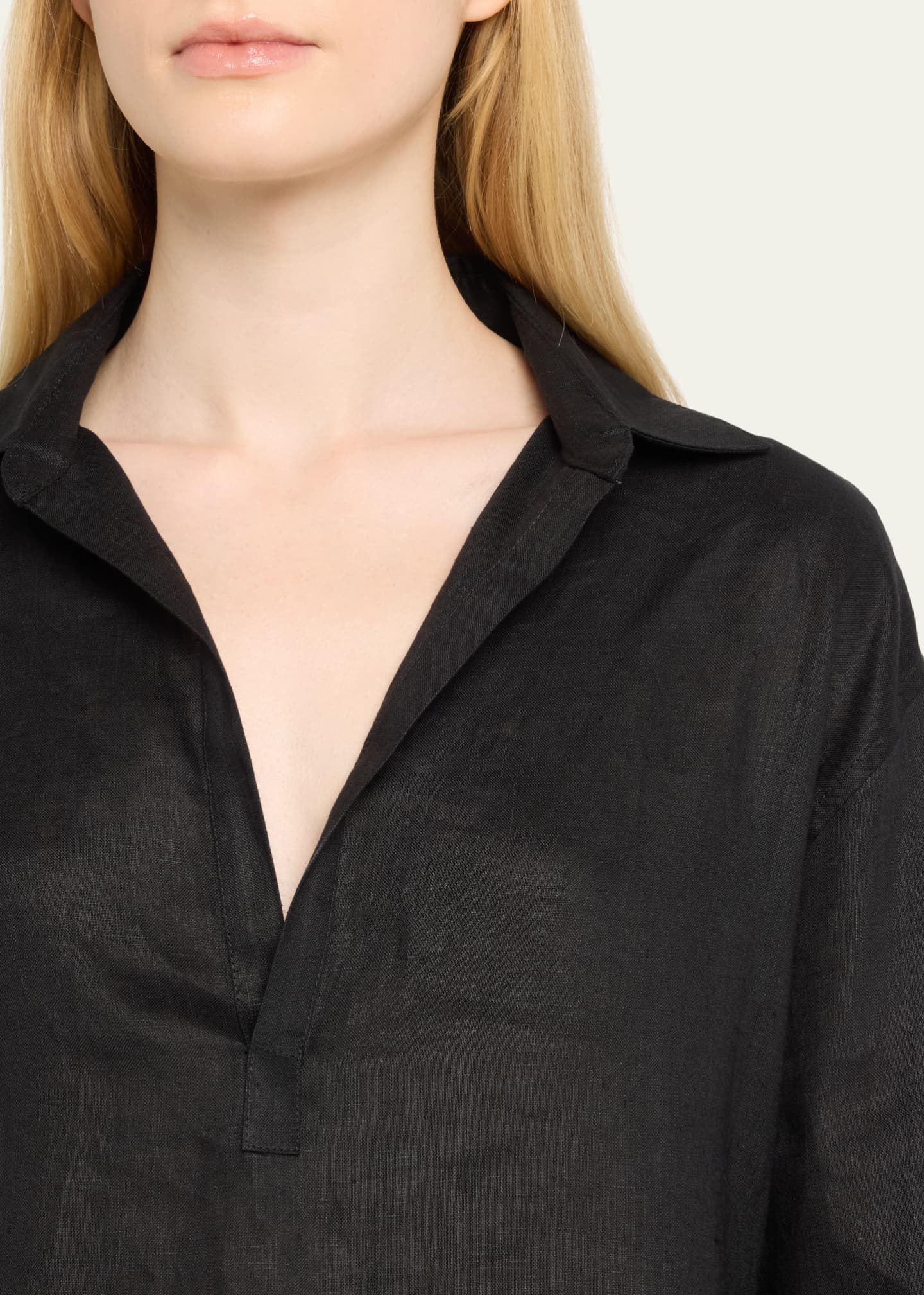 The Salting Collared Linen Popover - Bergdorf Goodman