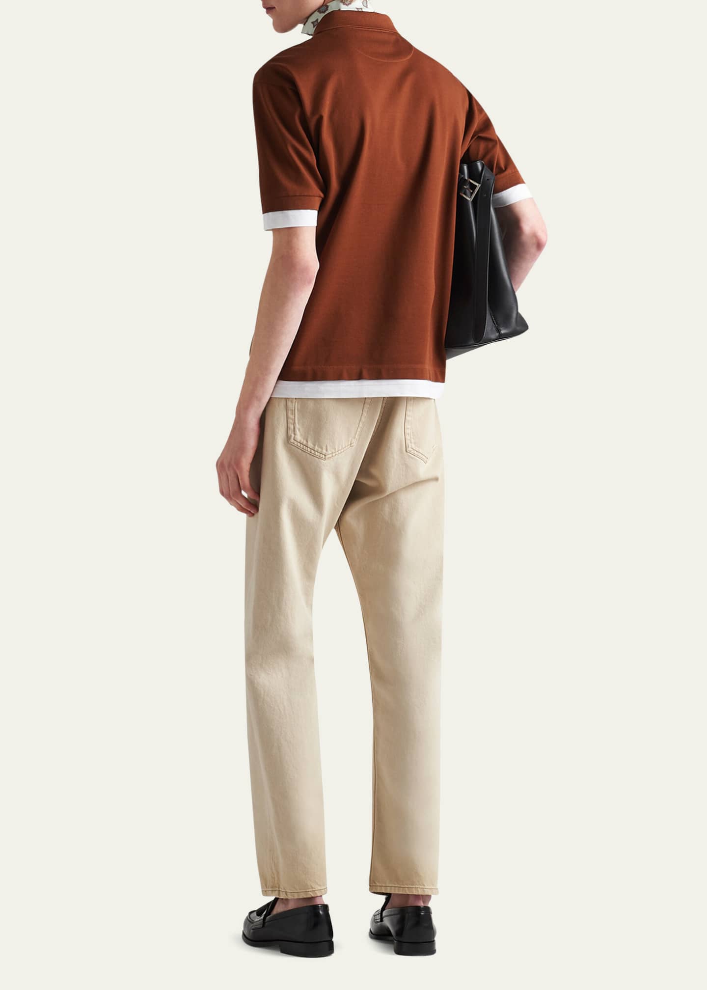 Prada Men's Double-Layer Polo Shirt - Bergdorf Goodman