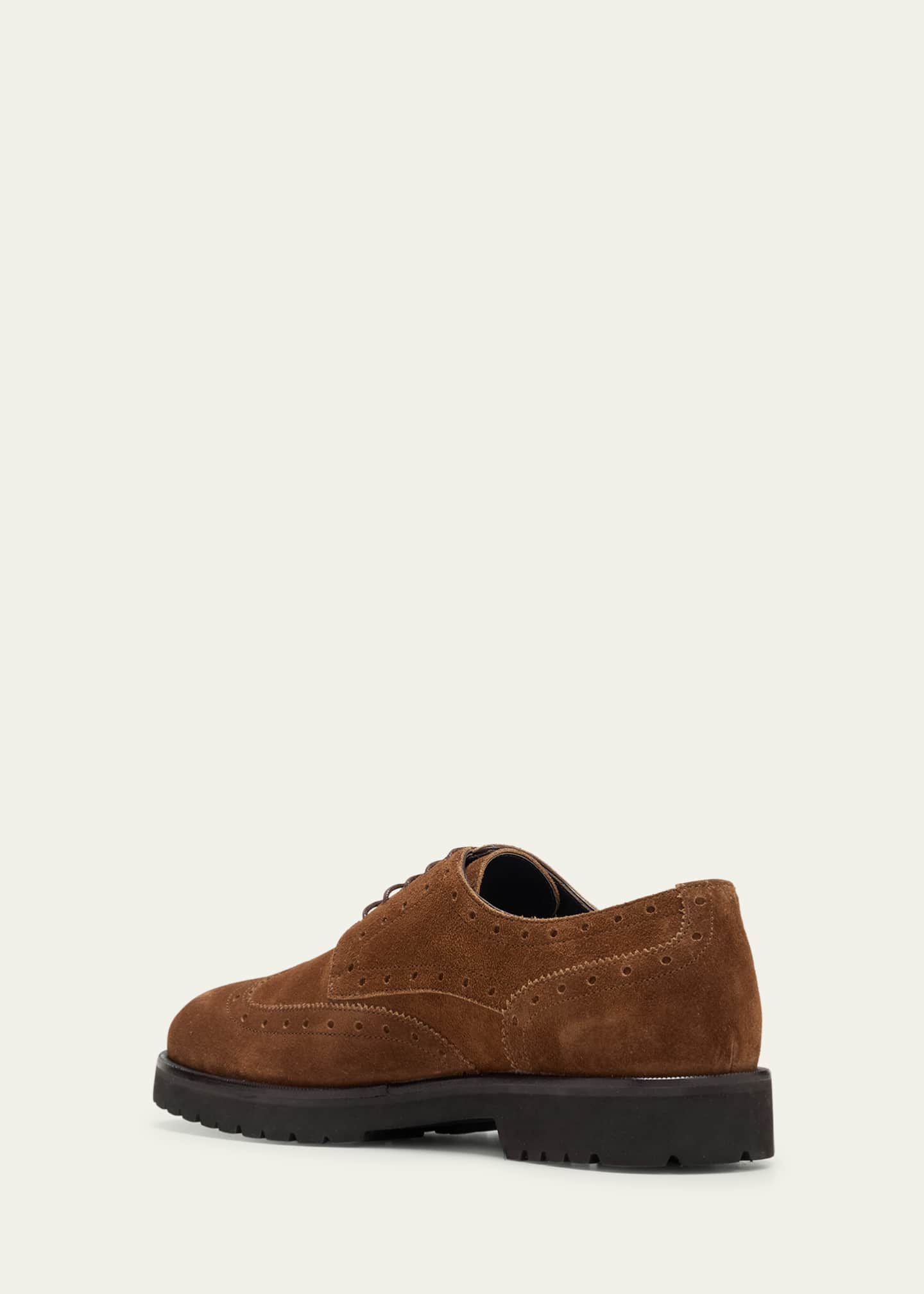 di Bianco Men's Montagnana Suede Wingtip Derby Shoes - Bergdorf Goodman