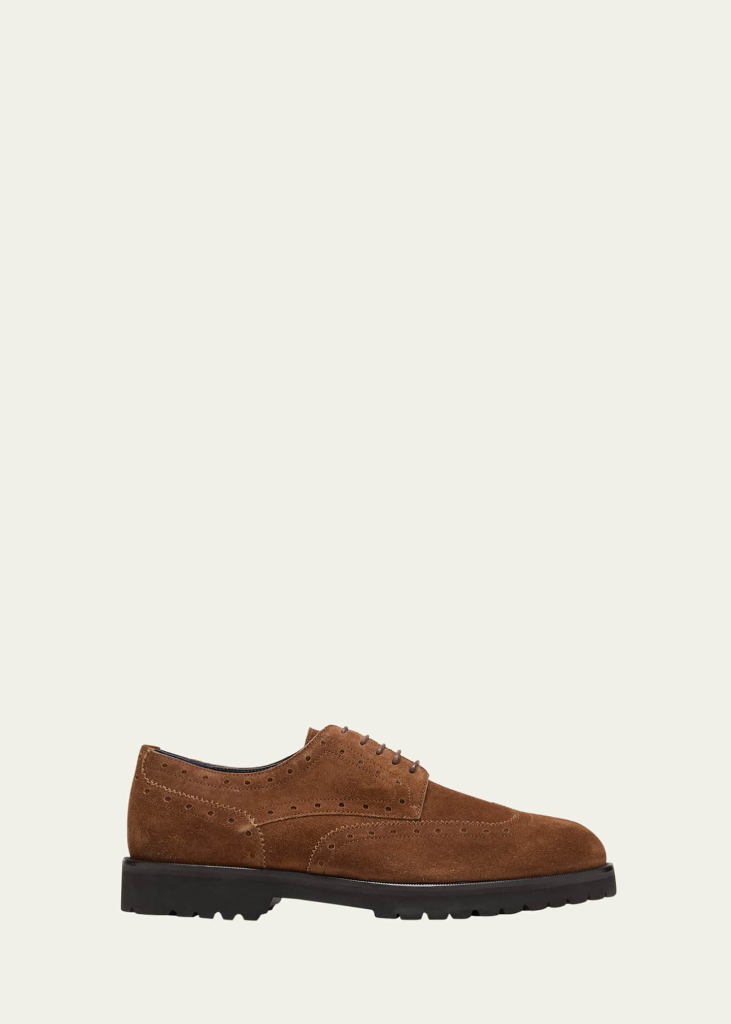 di Bianco Men's Montagnana Suede Wingtip Derby Shoes - Bergdorf Goodman