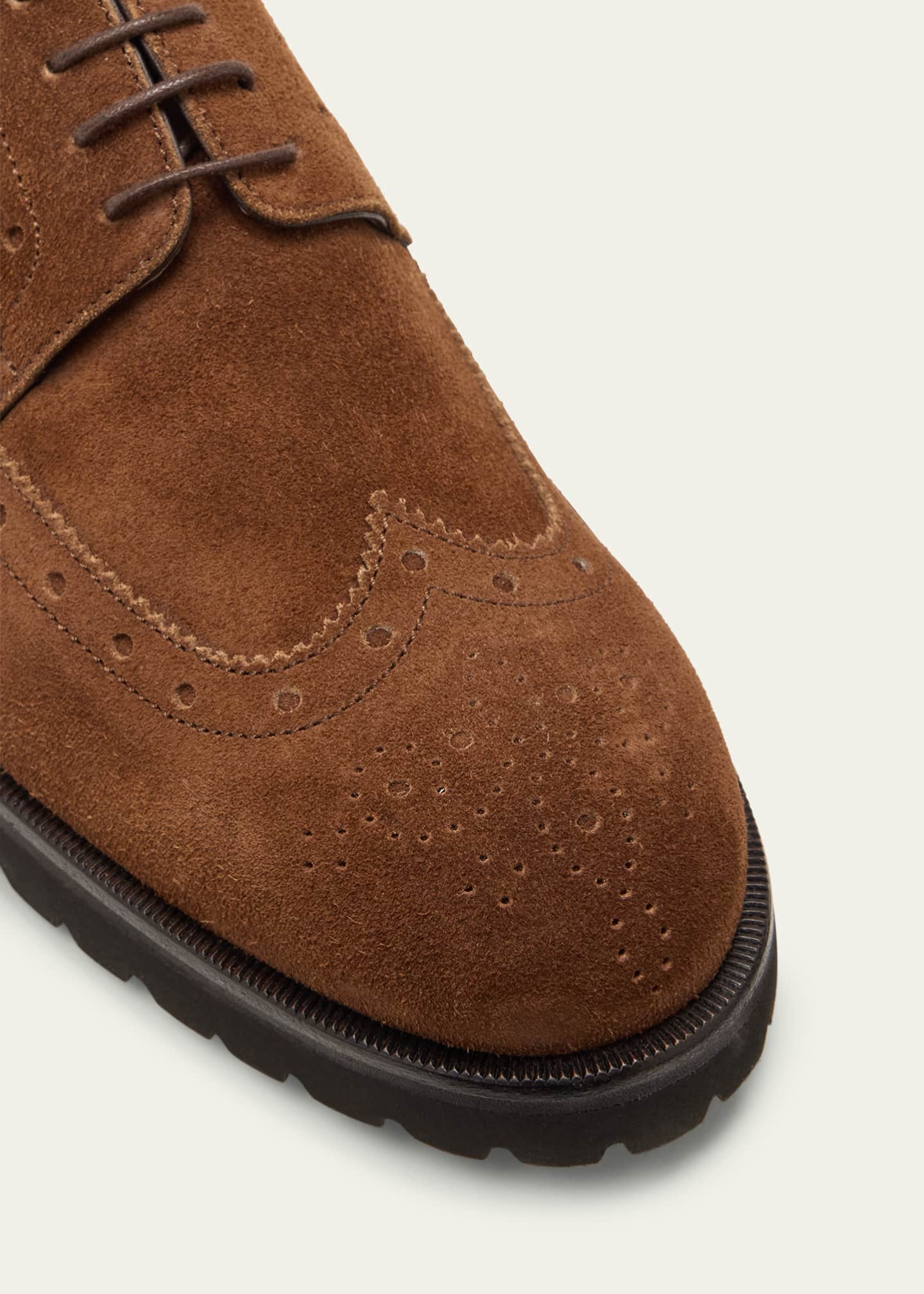 di Bianco Men's Montagnana Suede Wingtip Derby Shoes - Bergdorf Goodman