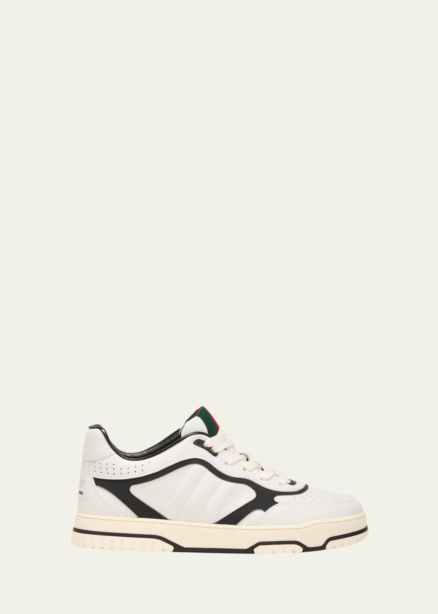 Gucci Men's Re-Web Gummed Calf Leather Sneakers - Bergdorf Goodman