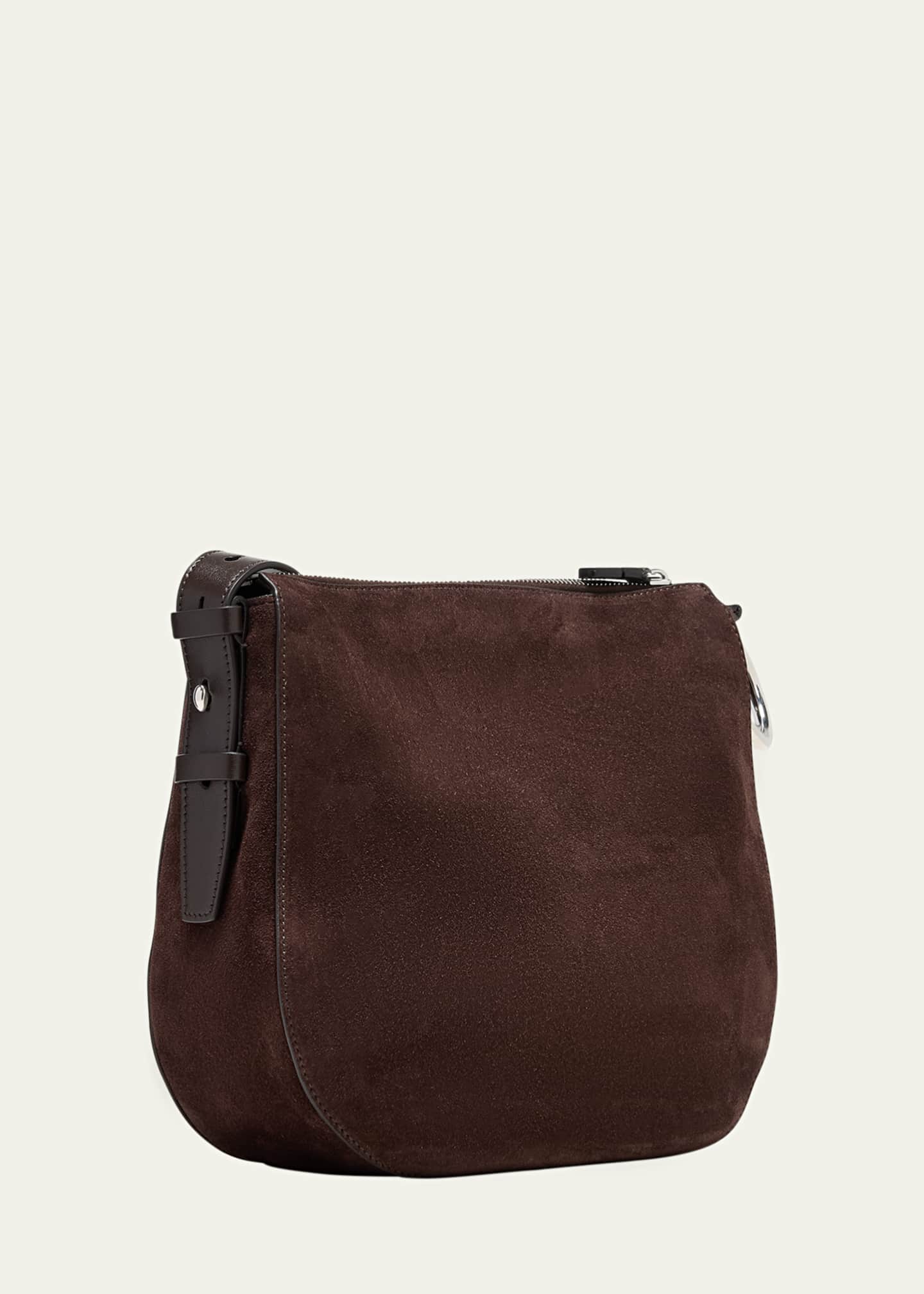 Burberry Knight Small Suede Shoulder Bag - Bergdorf Goodman