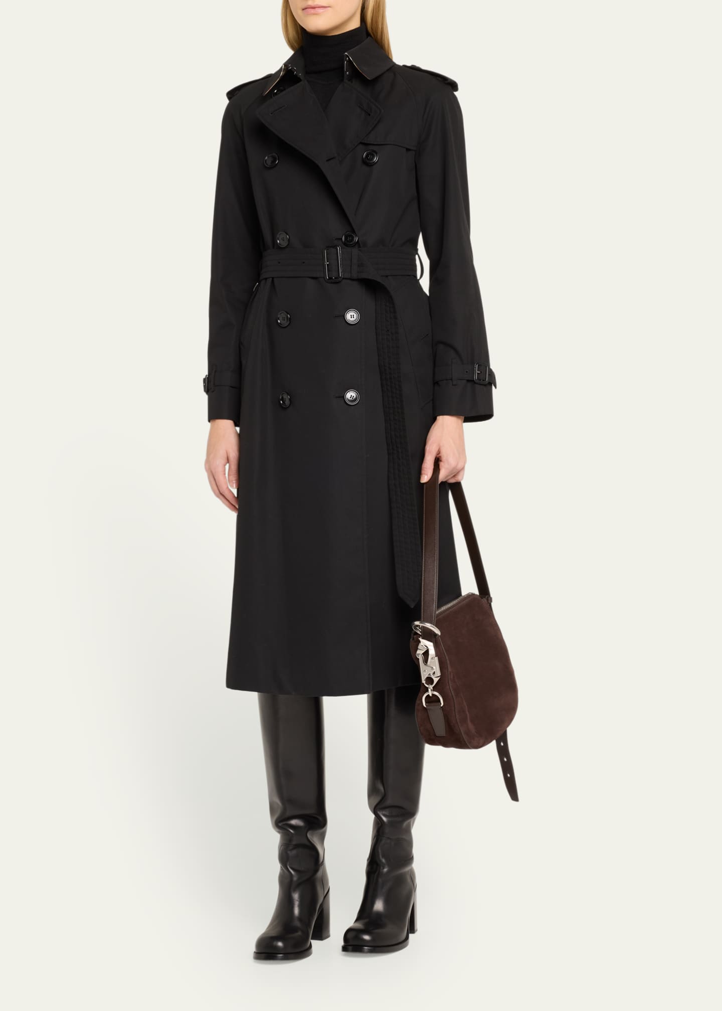 Burberry Knight Small Suede Shoulder Bag - Bergdorf Goodman