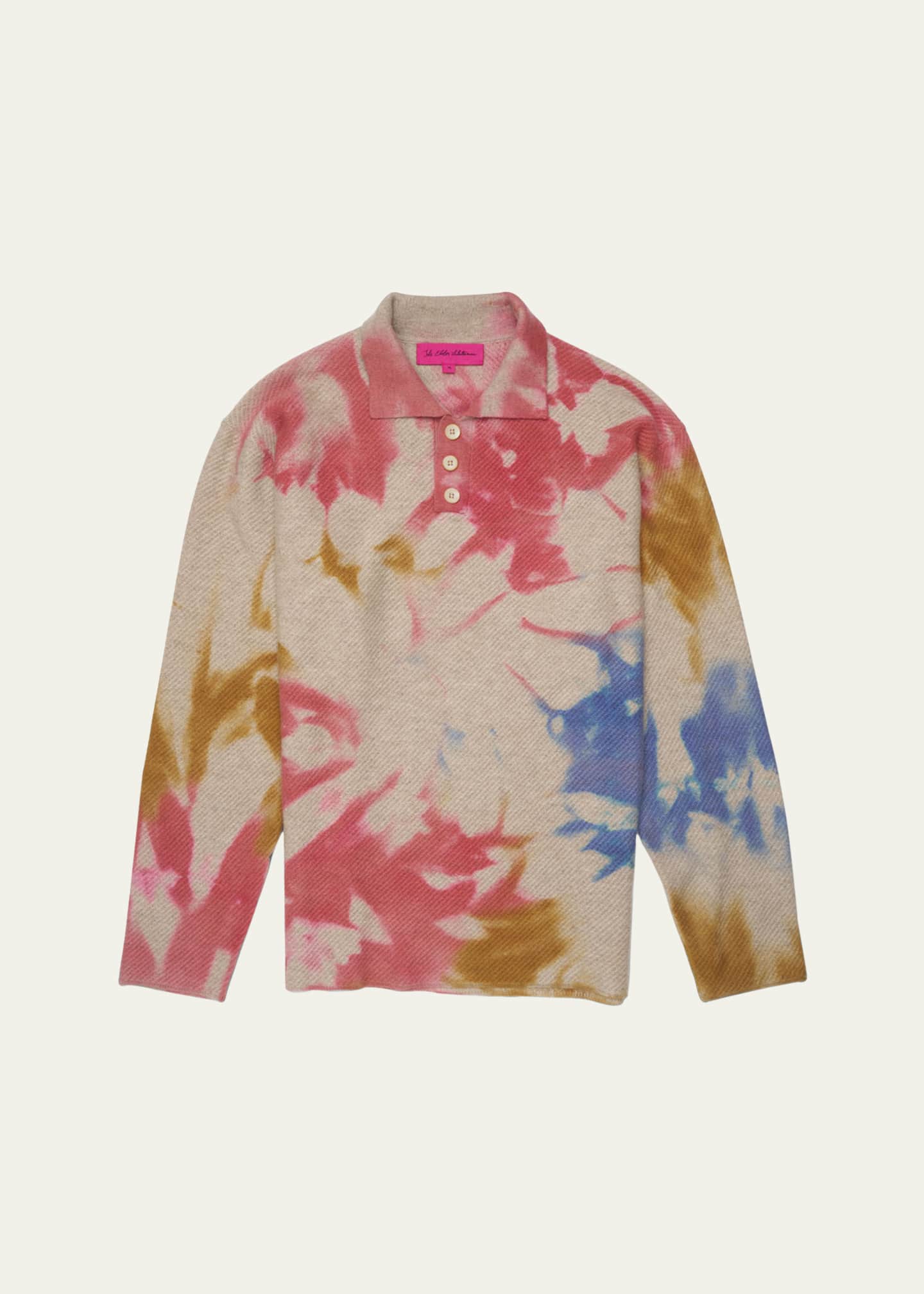 The Elder Statesman Men's Tie-Dye Cashmere Rugby Sweater - Bergdorf Goodman
