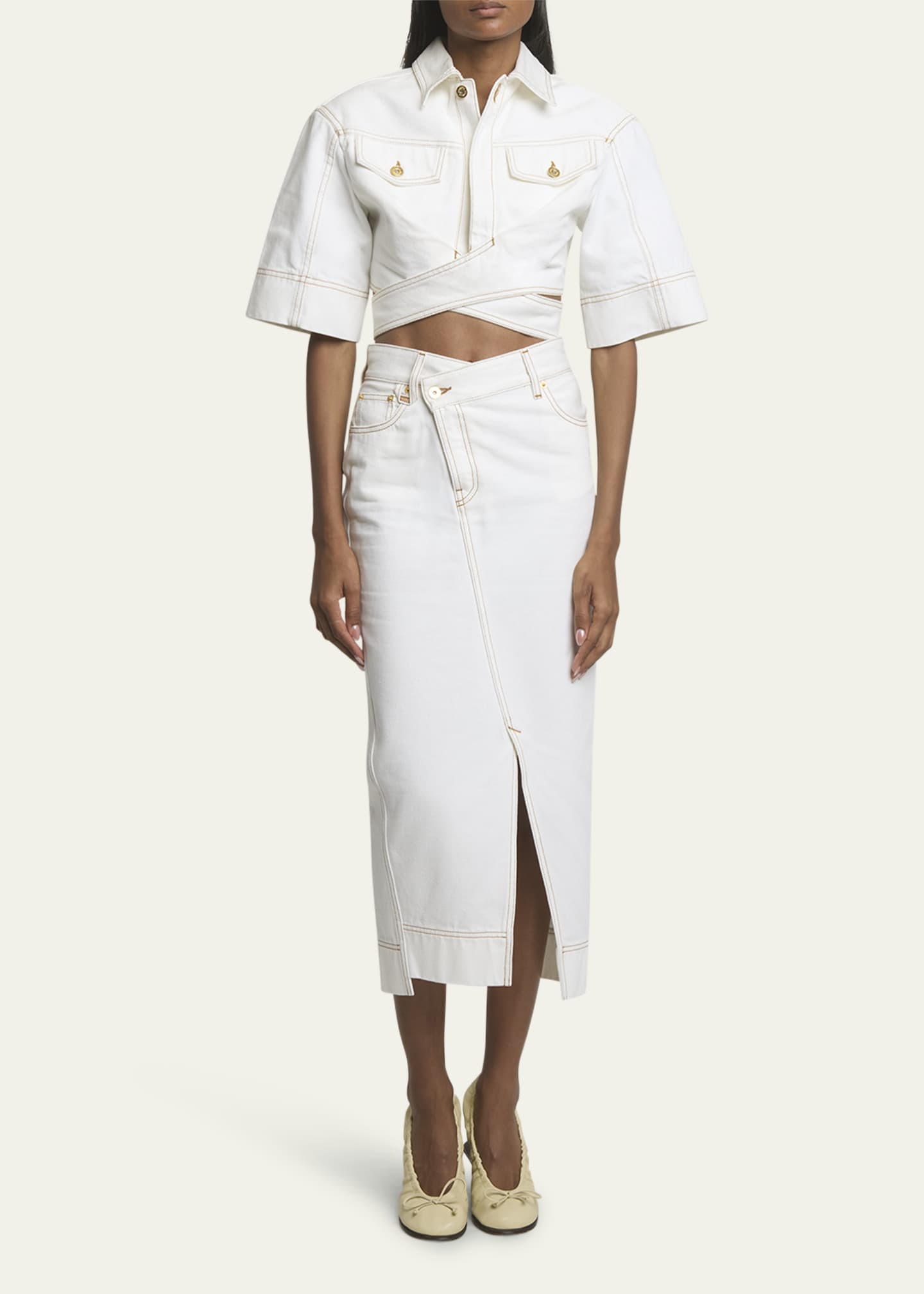 Jacquemus Crossover Cropped Denim Jacket - Bergdorf Goodman