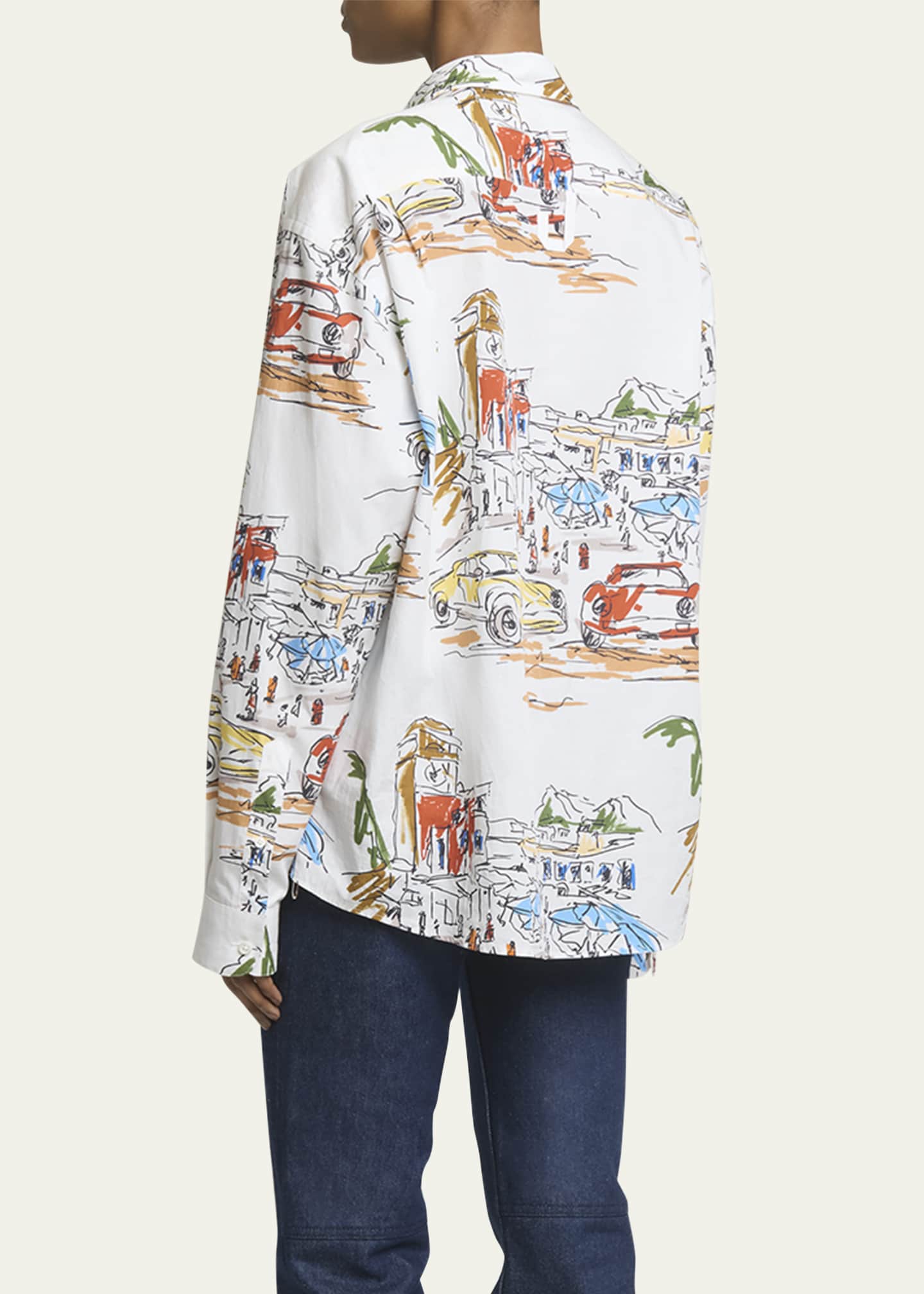 Jacquemus Simon Printed Button Down Blouse - Bergdorf Goodman