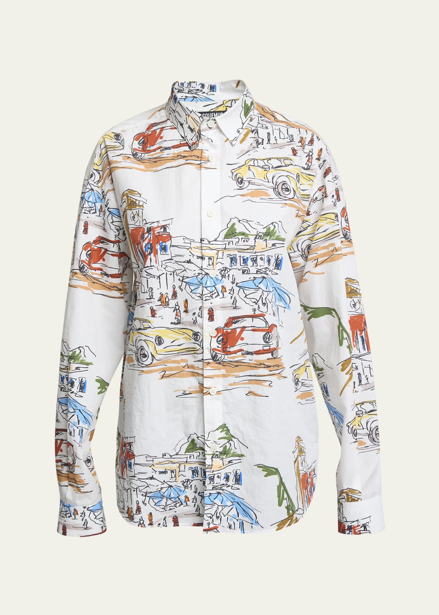 Jacquemus Simon Printed Button Down Blouse - Bergdorf Goodman